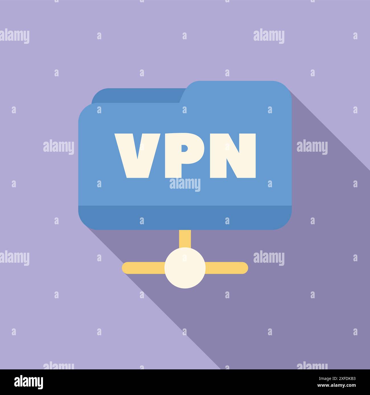Blue Folder Icon Representing Vpn Is Transferring Data Through Server 8462