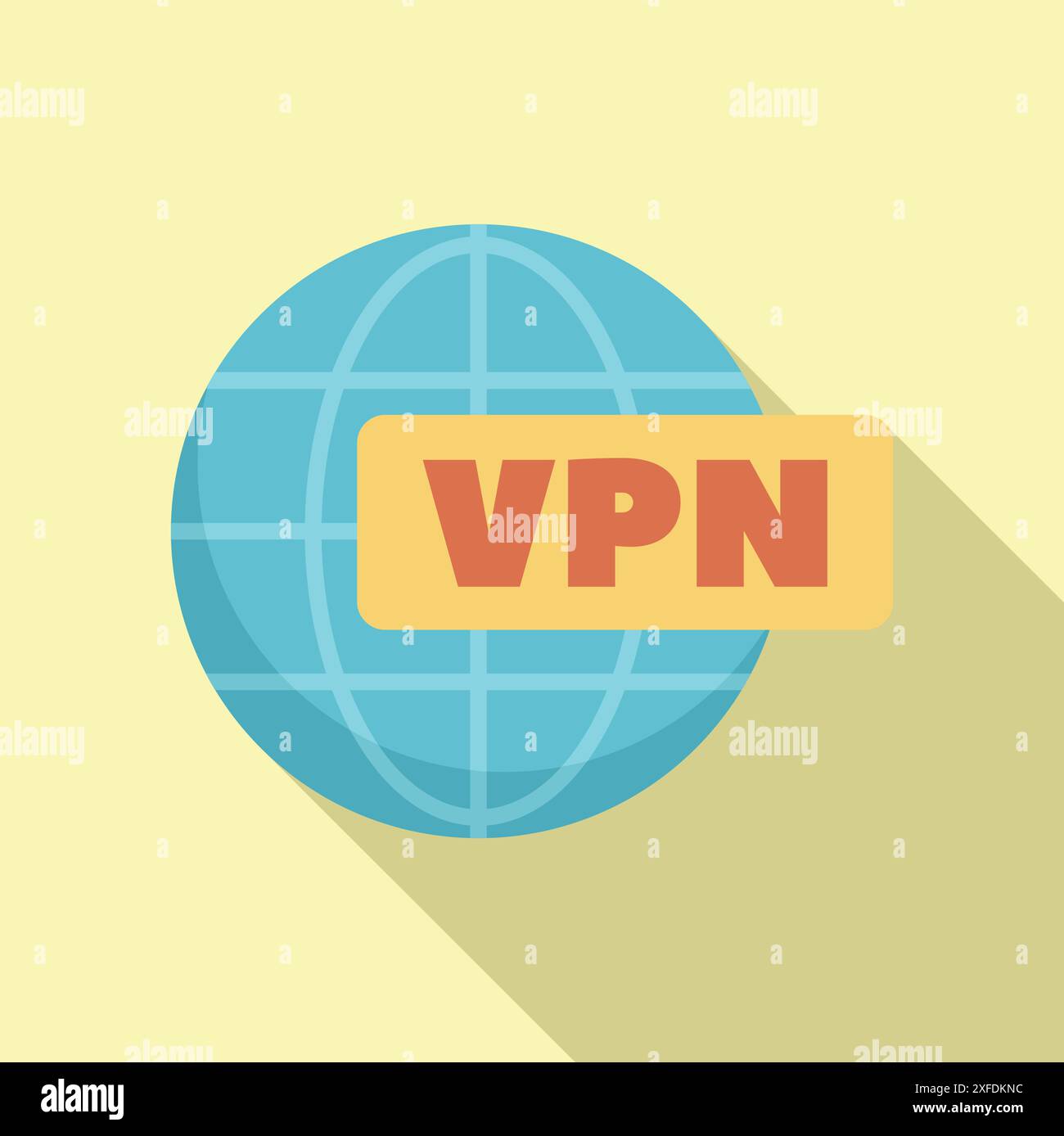 Blue globe with vpn label is representing worldwide virtual private ...
