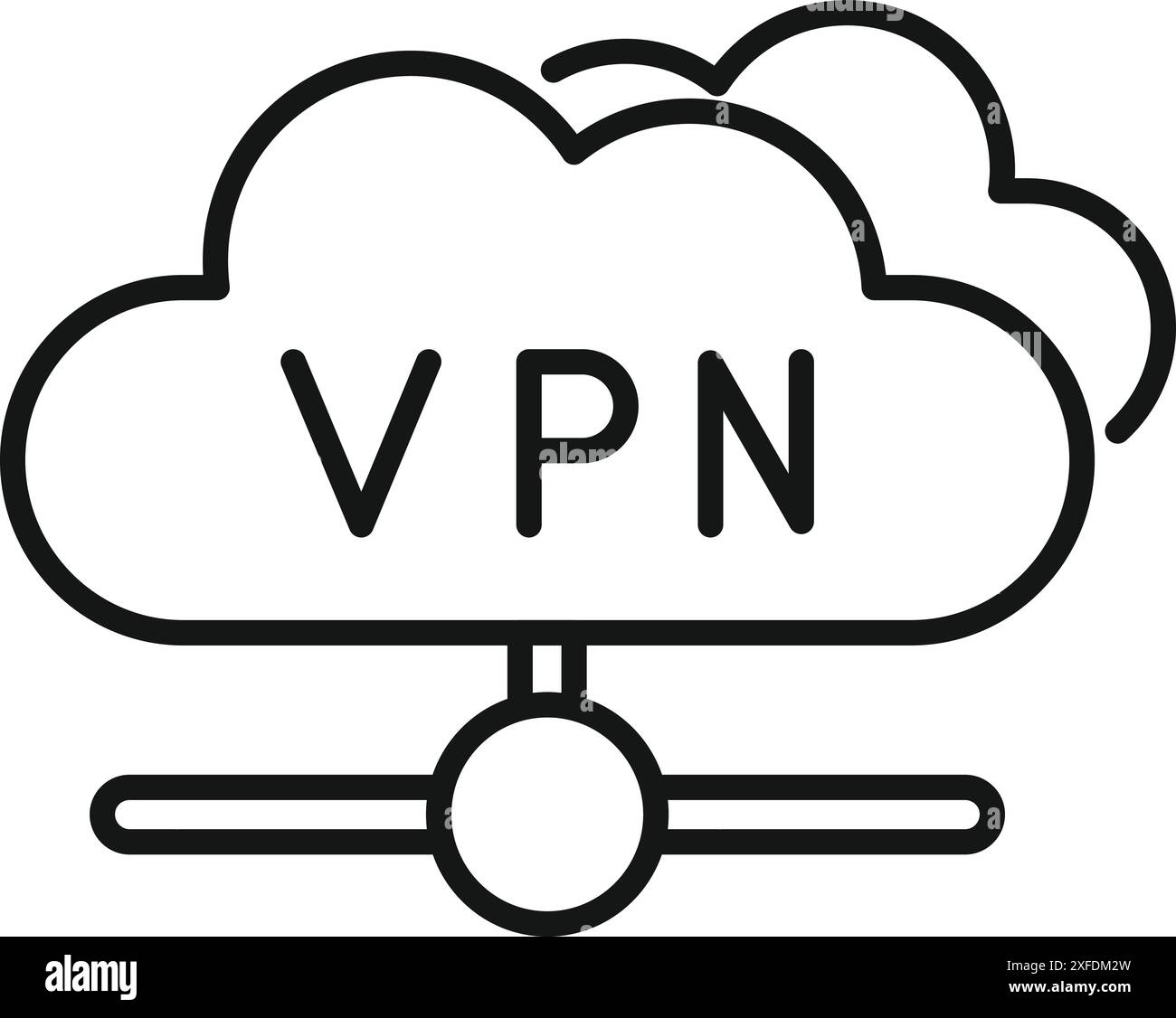 Simple icon of a vpn connection providing secure cloud computing over a network Stock Vector ...