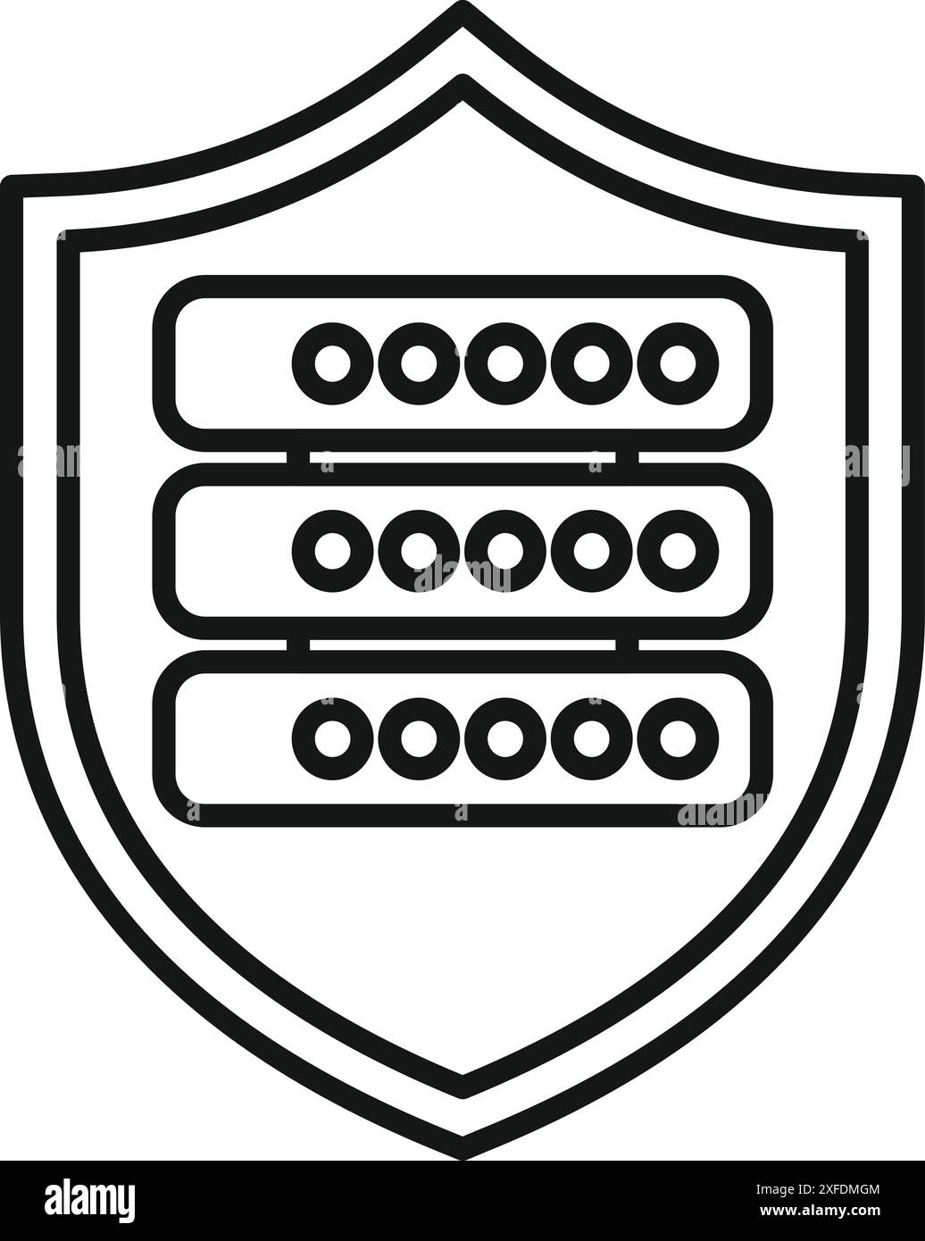 Simple Icon Showing A Shield Protecting Data Representing The Concept