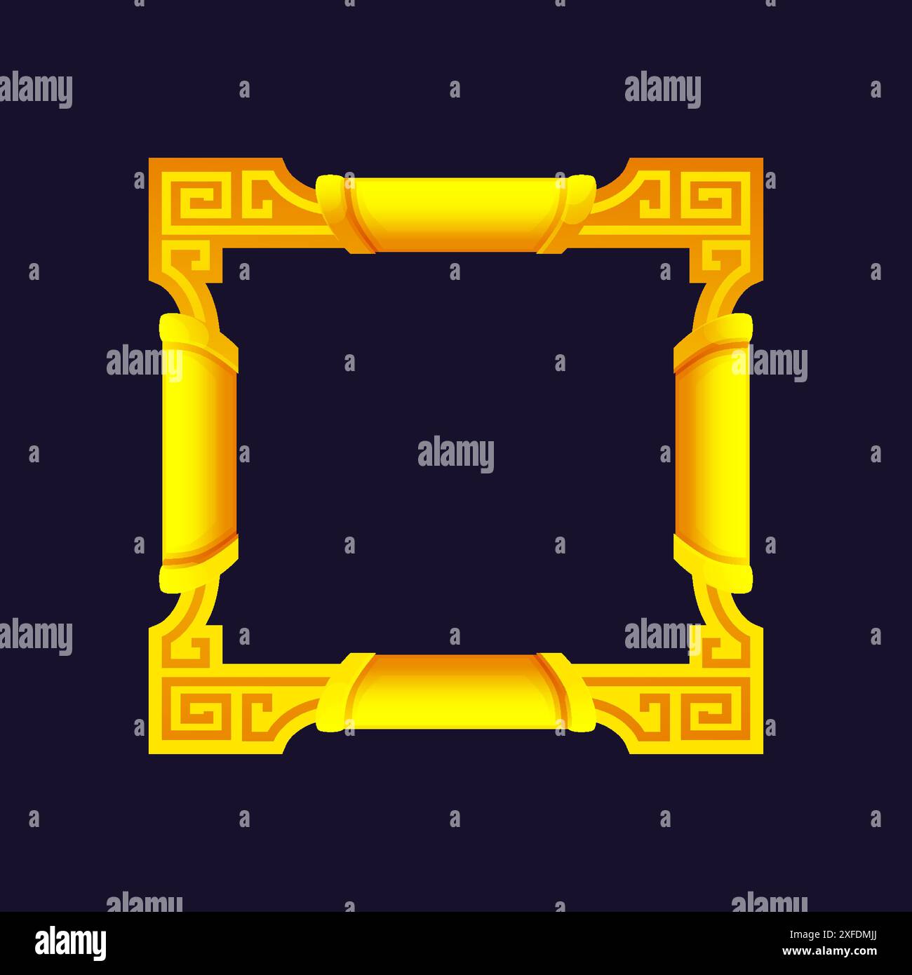 Chinese golden Frame. Chinese-style background. Game element, APP icon ...