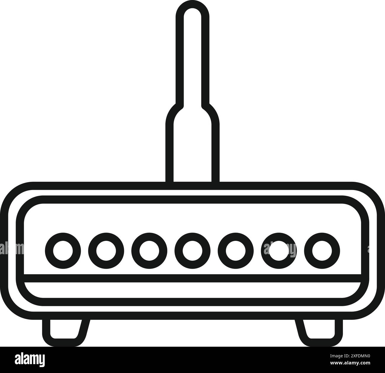 Simple line icon representing a wireless router providing internet ...