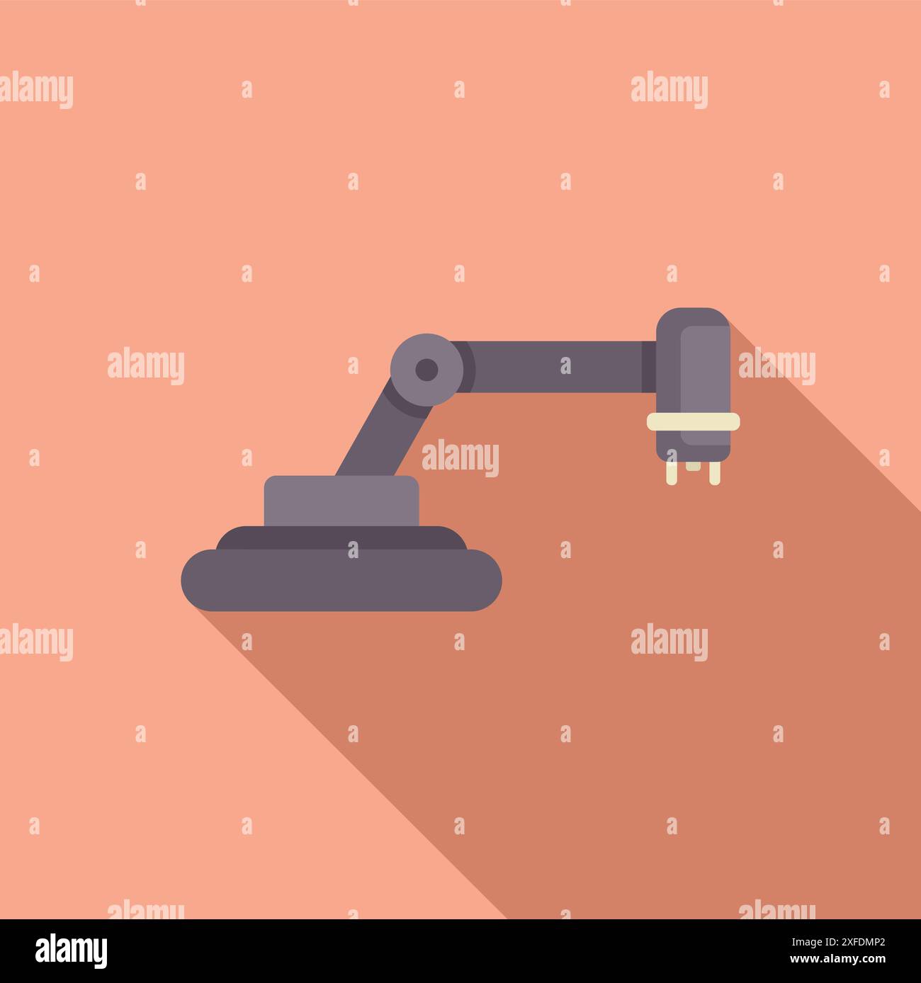 Industrial robot arm picking up object on production line icon flat Stock Vector Image & Art - Alamy