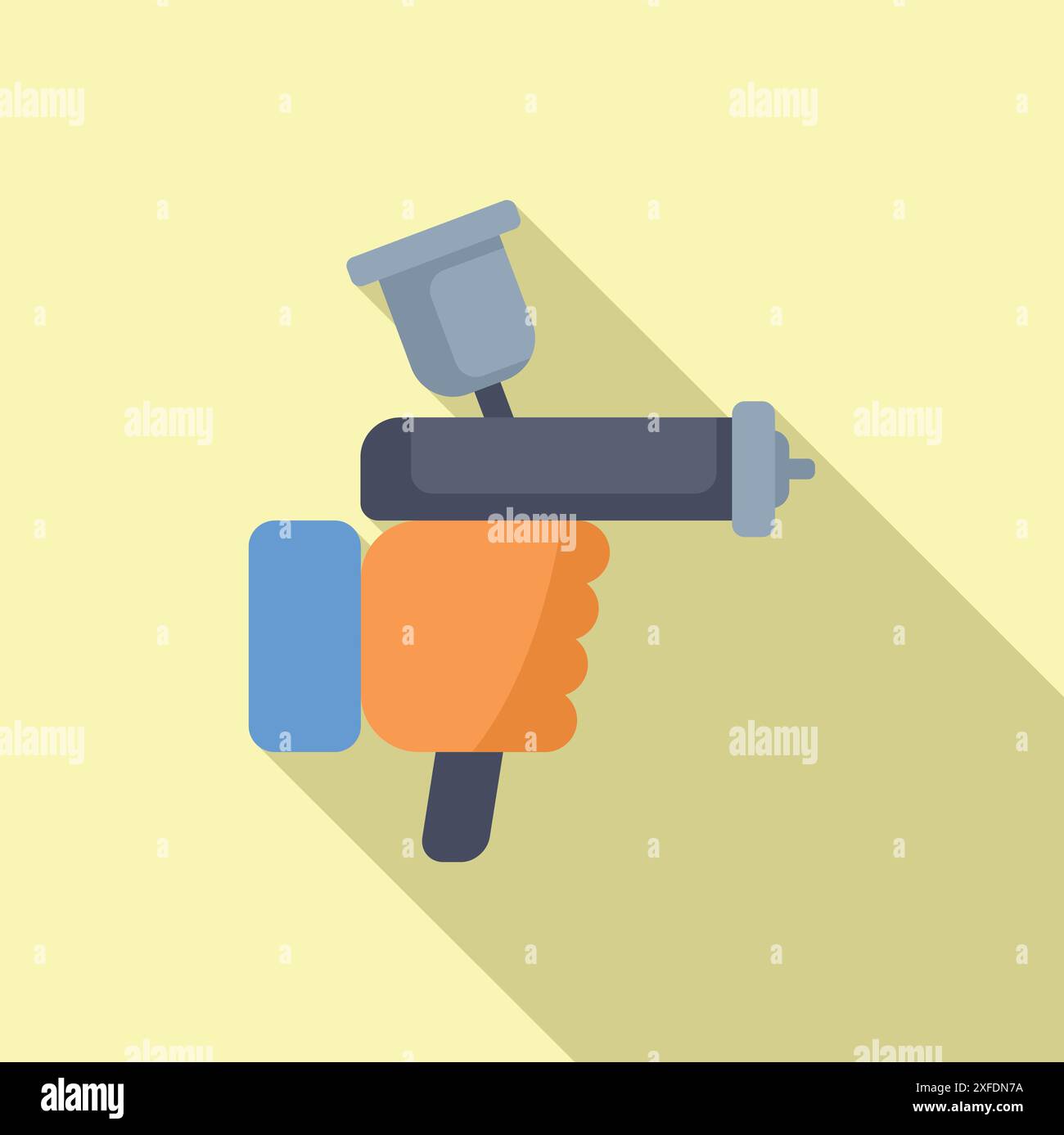 Technician holding spray gun Stock Vector Images - Alamy