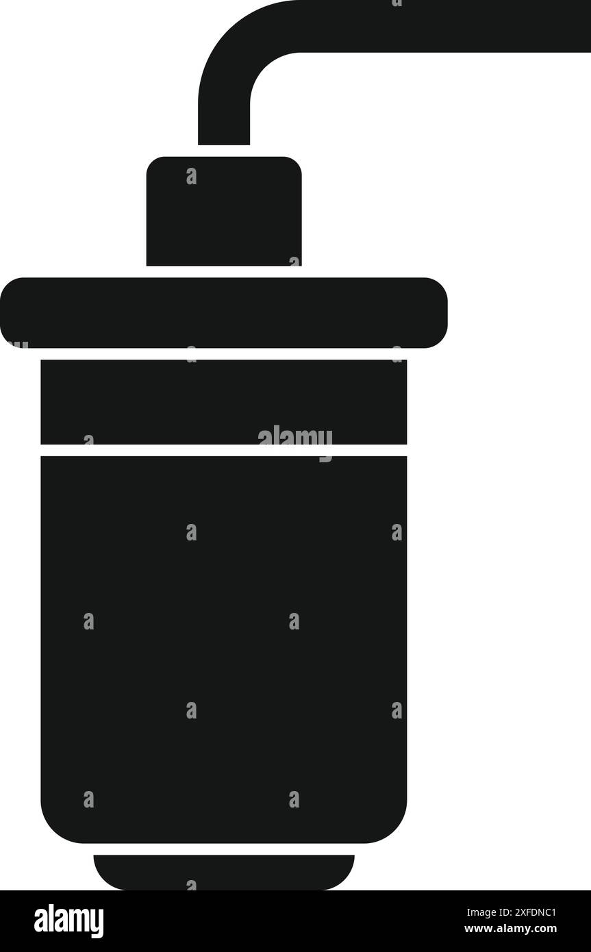 Simple black and white icon of a car ignition coil, essential for a ...