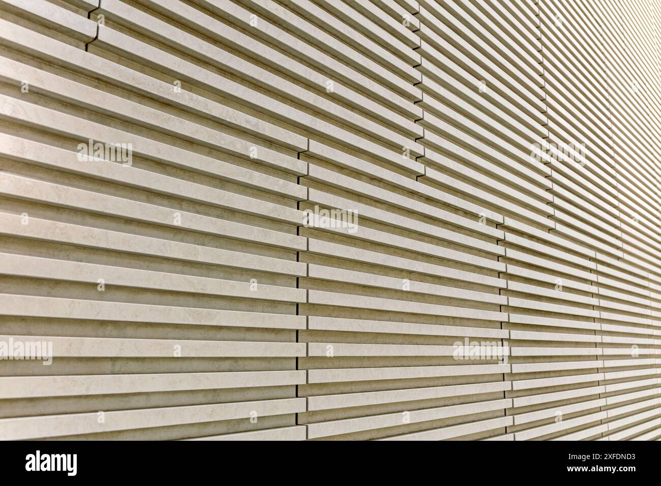 ridge striped exterior stone wall. modern finishing construction ...