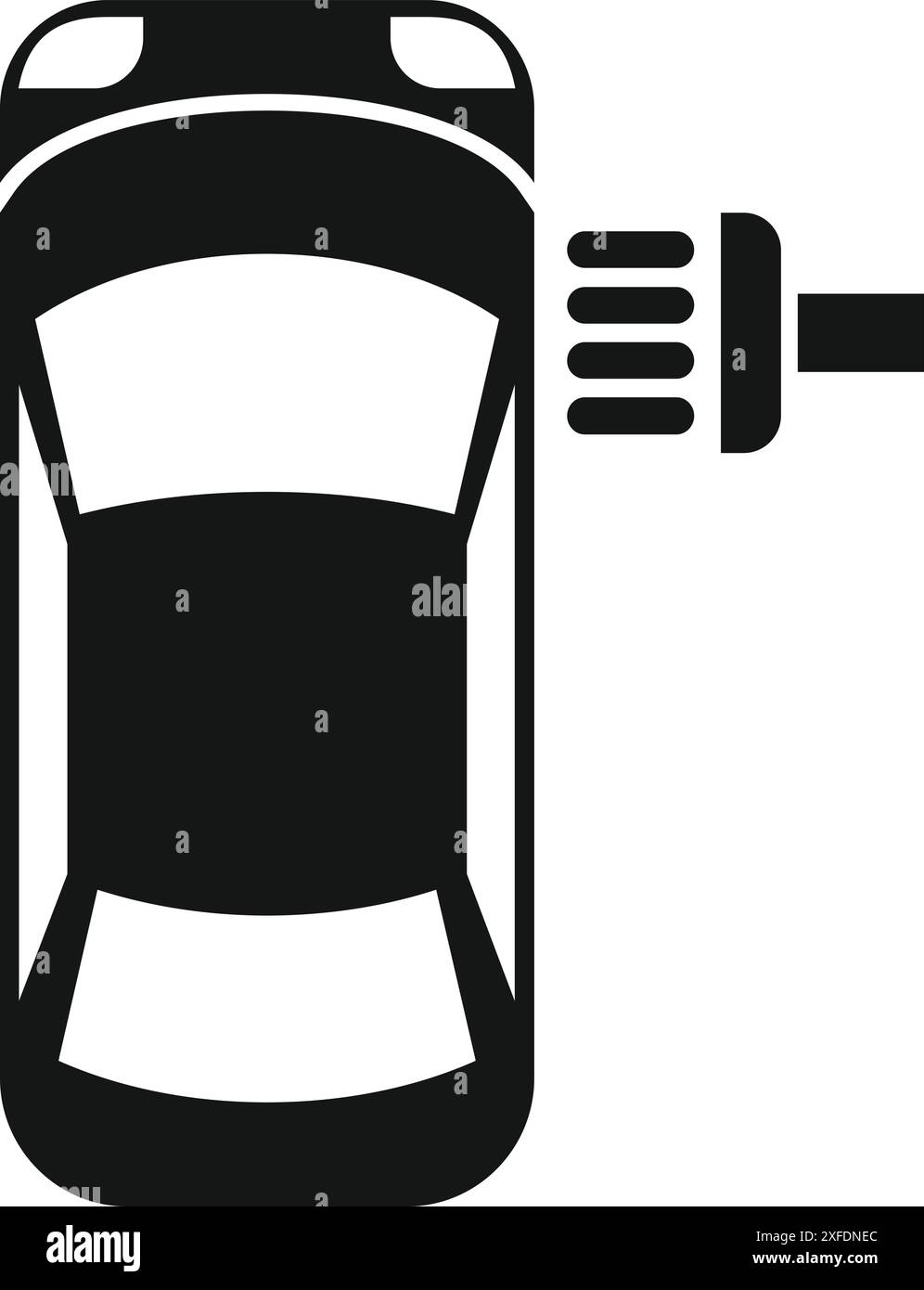 Black silhouette icon of a car getting an exhaust emission test Stock ...