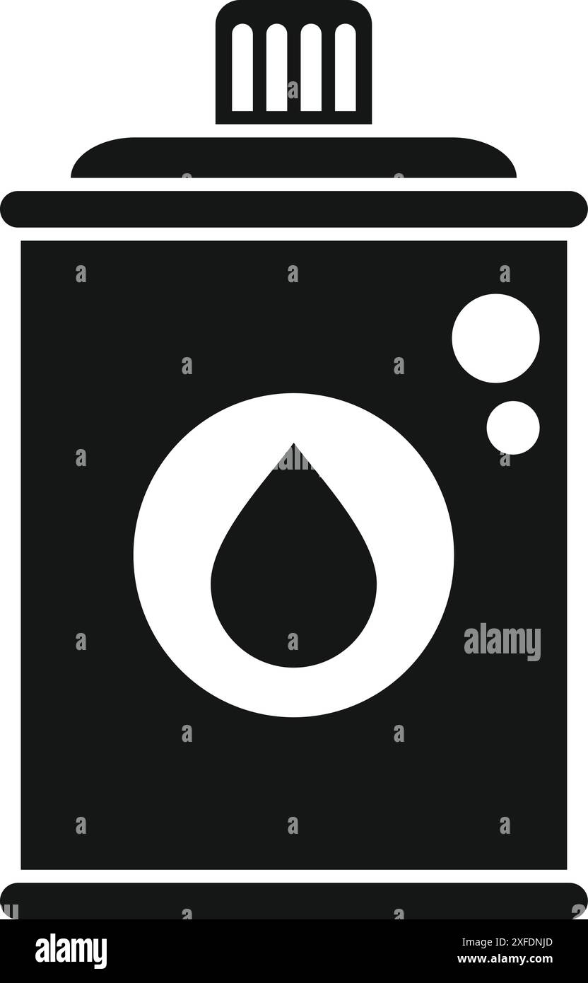 Black simple icon of a metal tin canister containing chemical substance ...