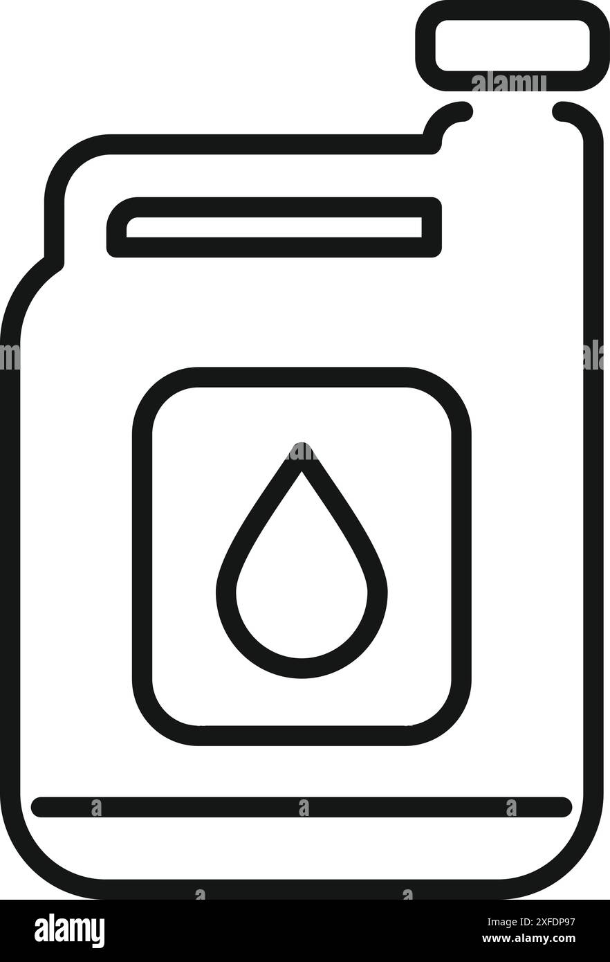 Simple black outline icon of a plastic gallon container holding liquid ...