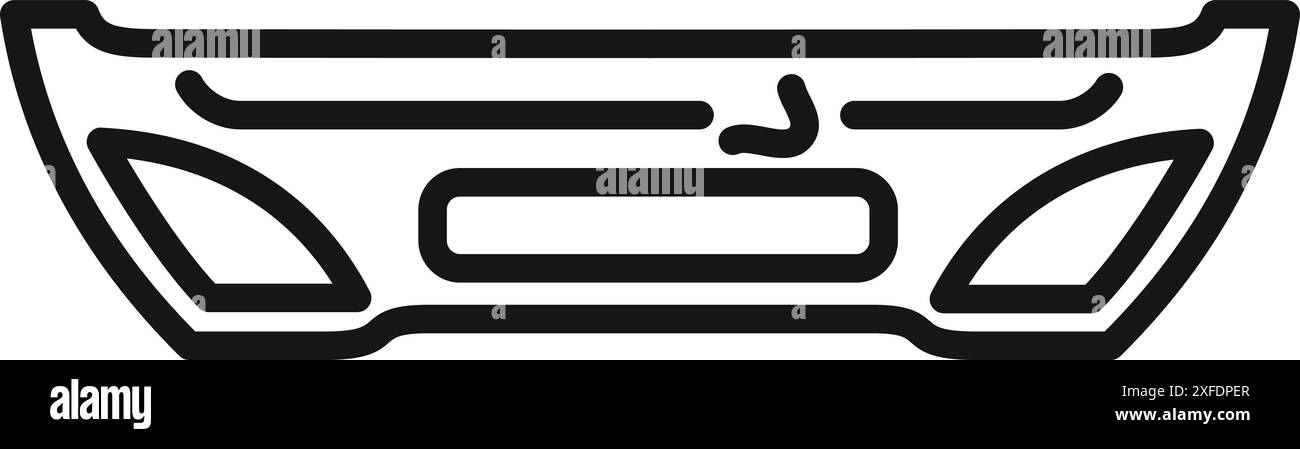 Simple line icon representing a car bumper, essential for absorbing ...