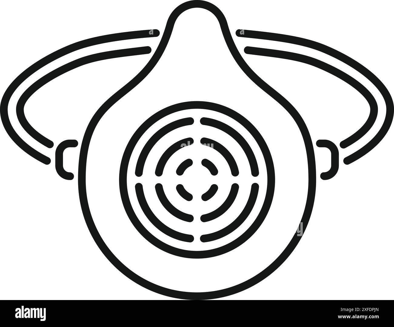 Respirator mask protecting from virus and pollution icon. Outline ...