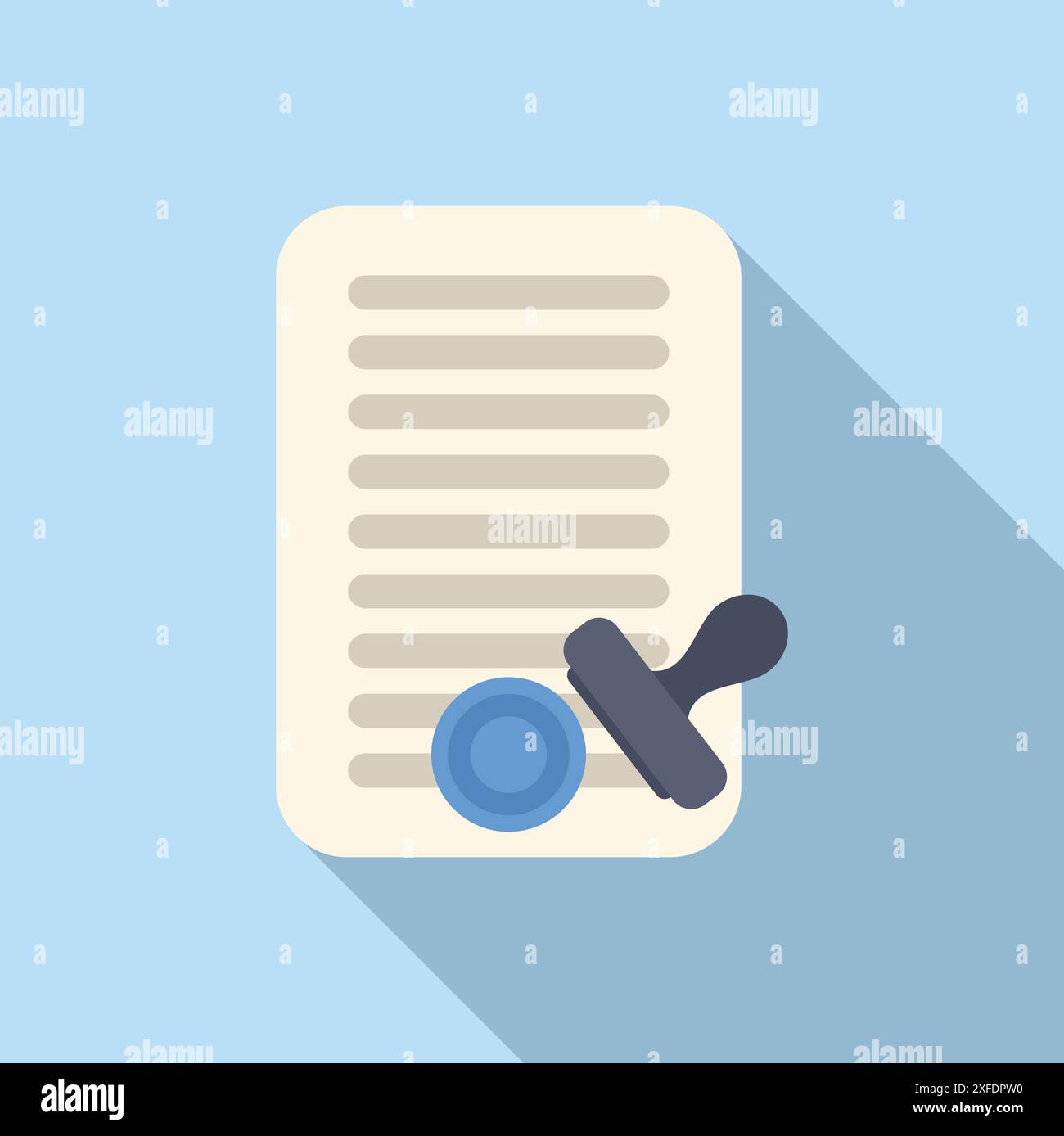 Rubber stamp is being used to approve an important official document ...
