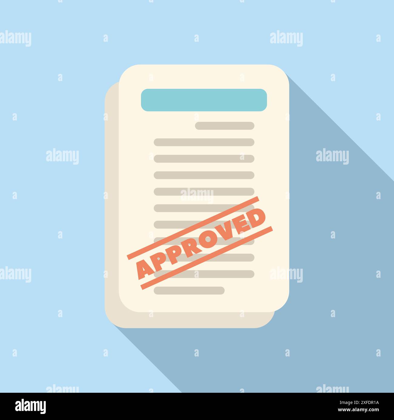 Document is being stamped with the word approved, signifying acceptance ...