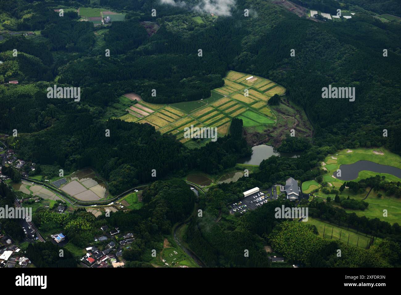 Aerial view of paddy farms near Kagoshima, Japan Stock Photo - Alamy