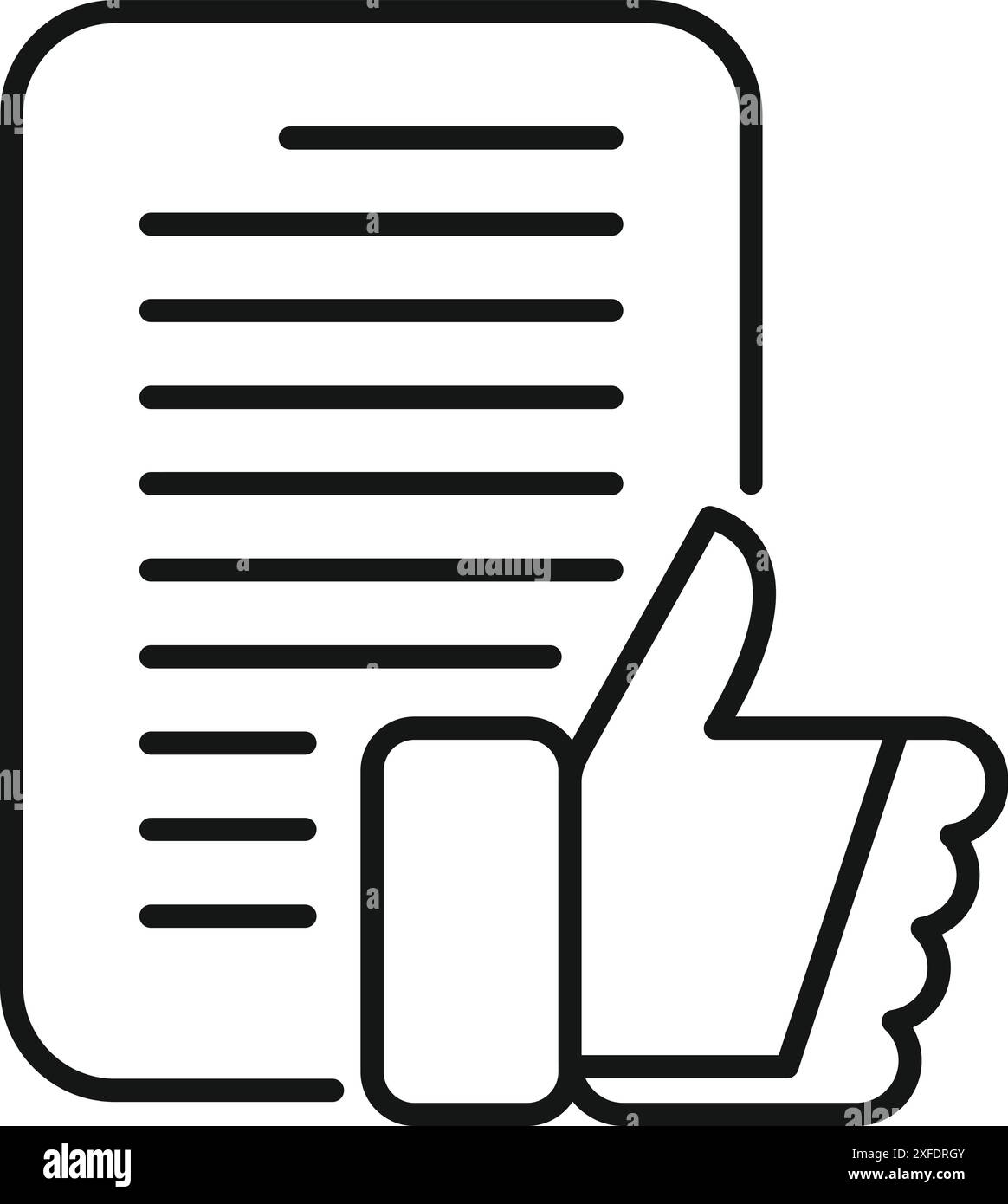 Businessman is giving a thumbs up to a contract, showing his approval ...