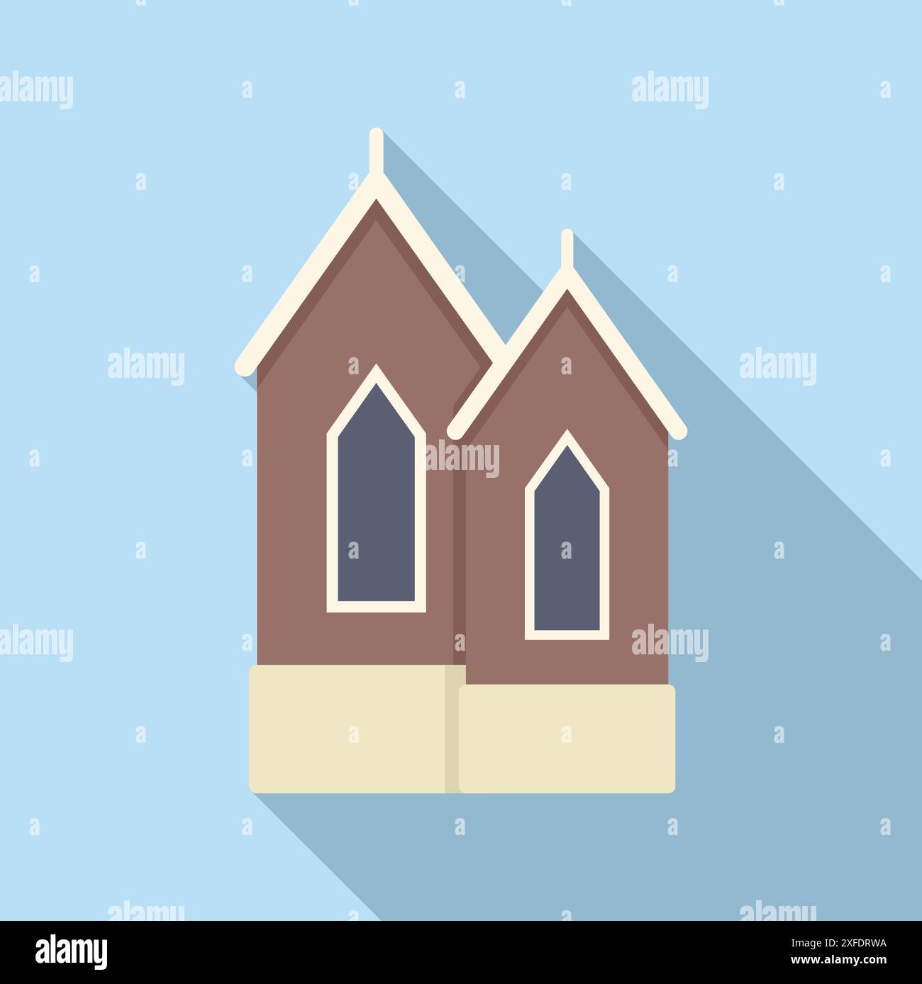 Illustration representing the facade of a small traditional dutch house ...