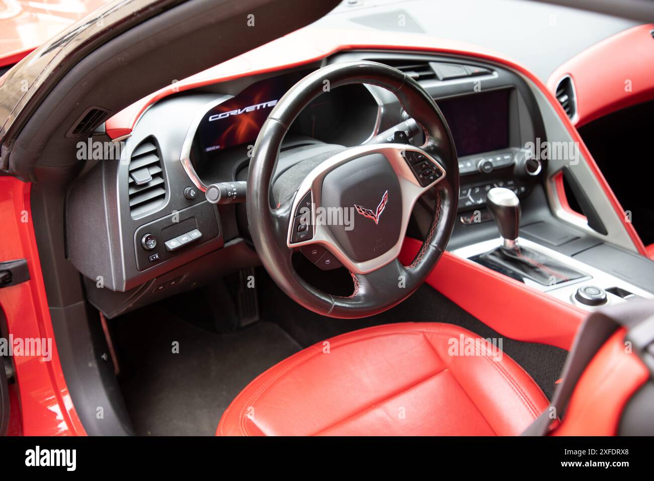 Bordeaux , France - 07 01 2024 : Chevrolet Corvette c7 sign text and ...