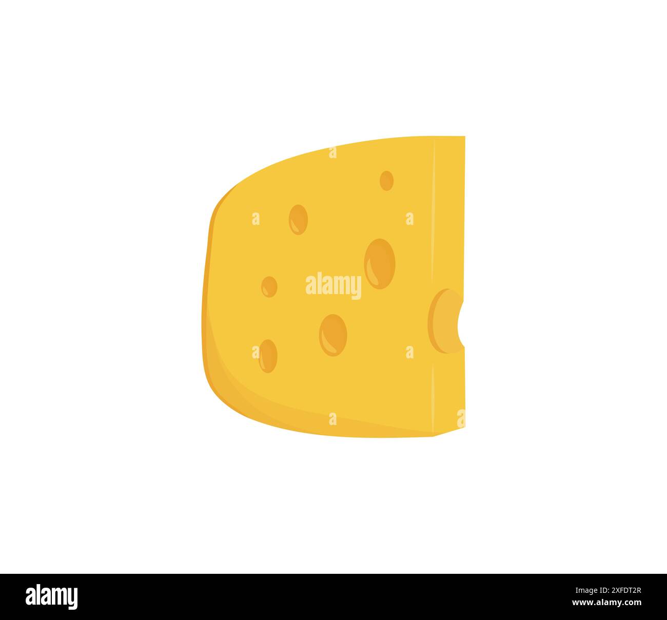 Cheese slice in cartoon style. Image of a sliced large thick piece of ...