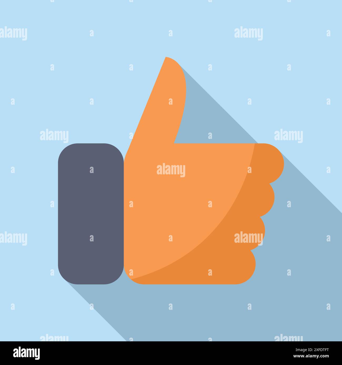 Hand is making a thumbs up gesture, signifying approval, agreement, or ...