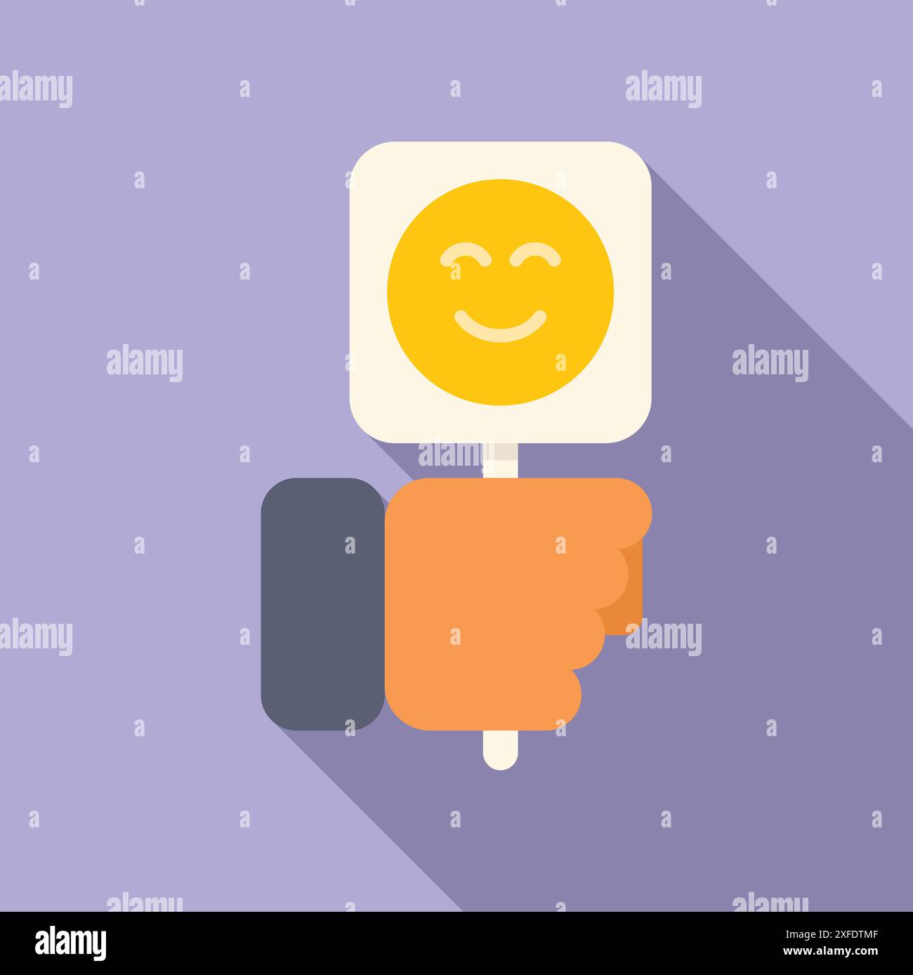 Hand holding a sign with a smiling positive emoji, perfect for ...