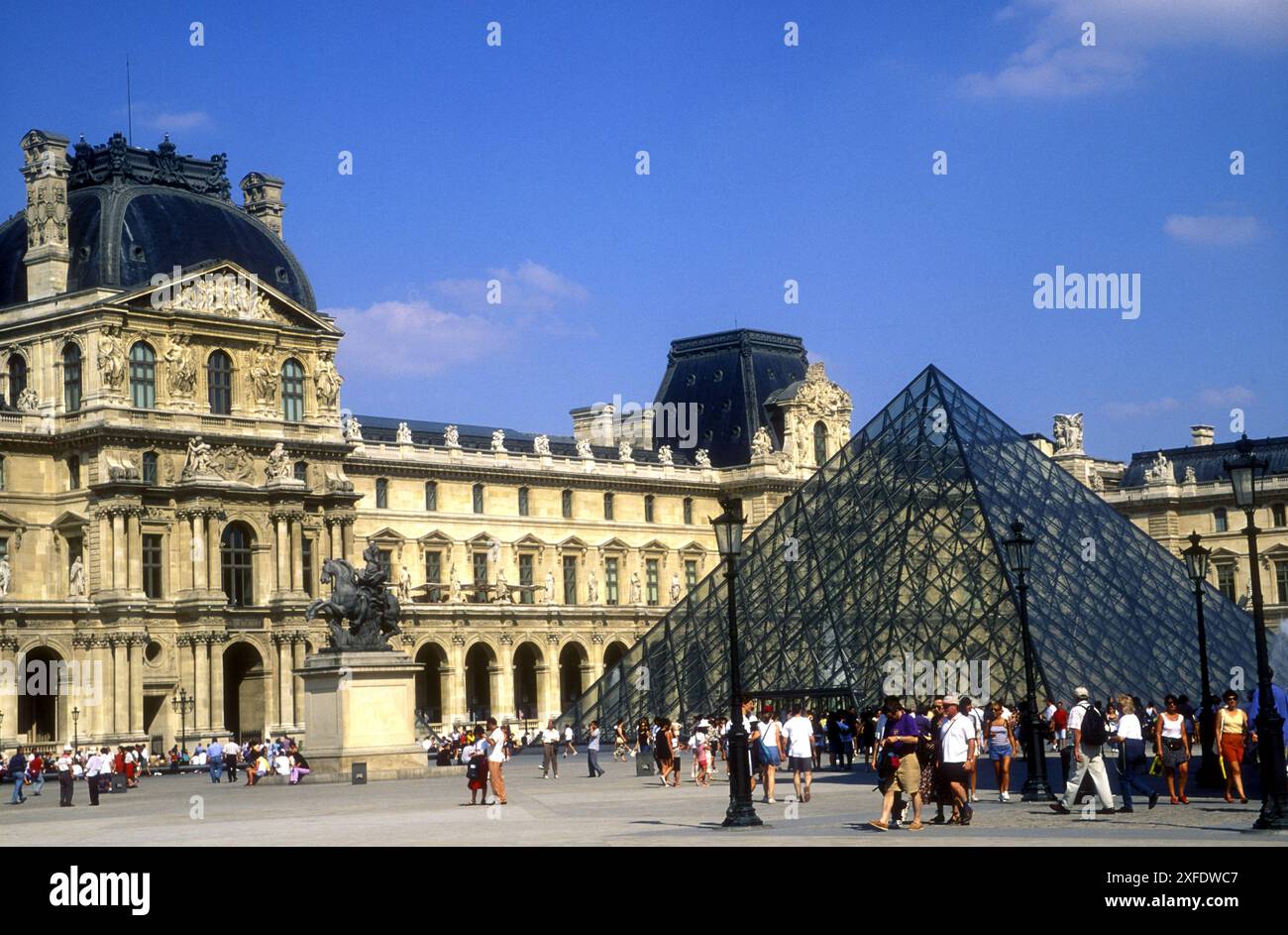 Glass pyramid at the Louvre, architect M.Pei, opened 1984. Paris ...