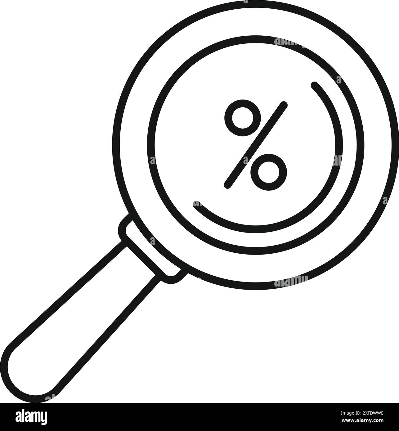 Percent symbol magnifying glass Black and White Stock Photos & Images ...