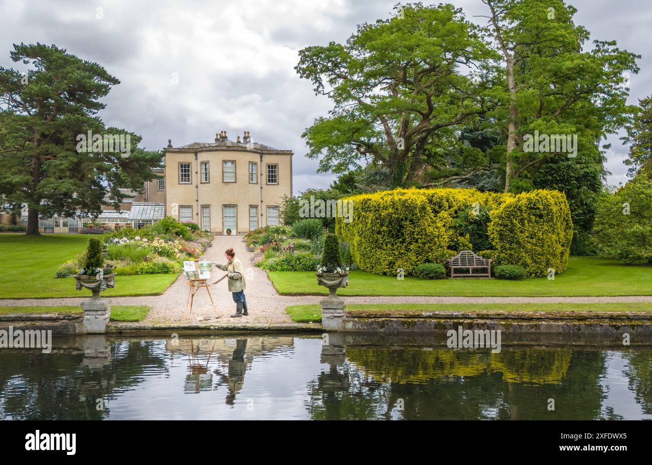 Rebecca Styles, artist in residence at Thorp Perrow Arboretum, painting ...