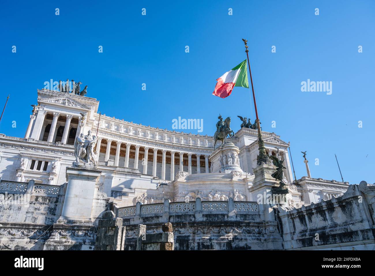 The Vittoriano, a large marble monument in Rome, Italy, is seen with ...