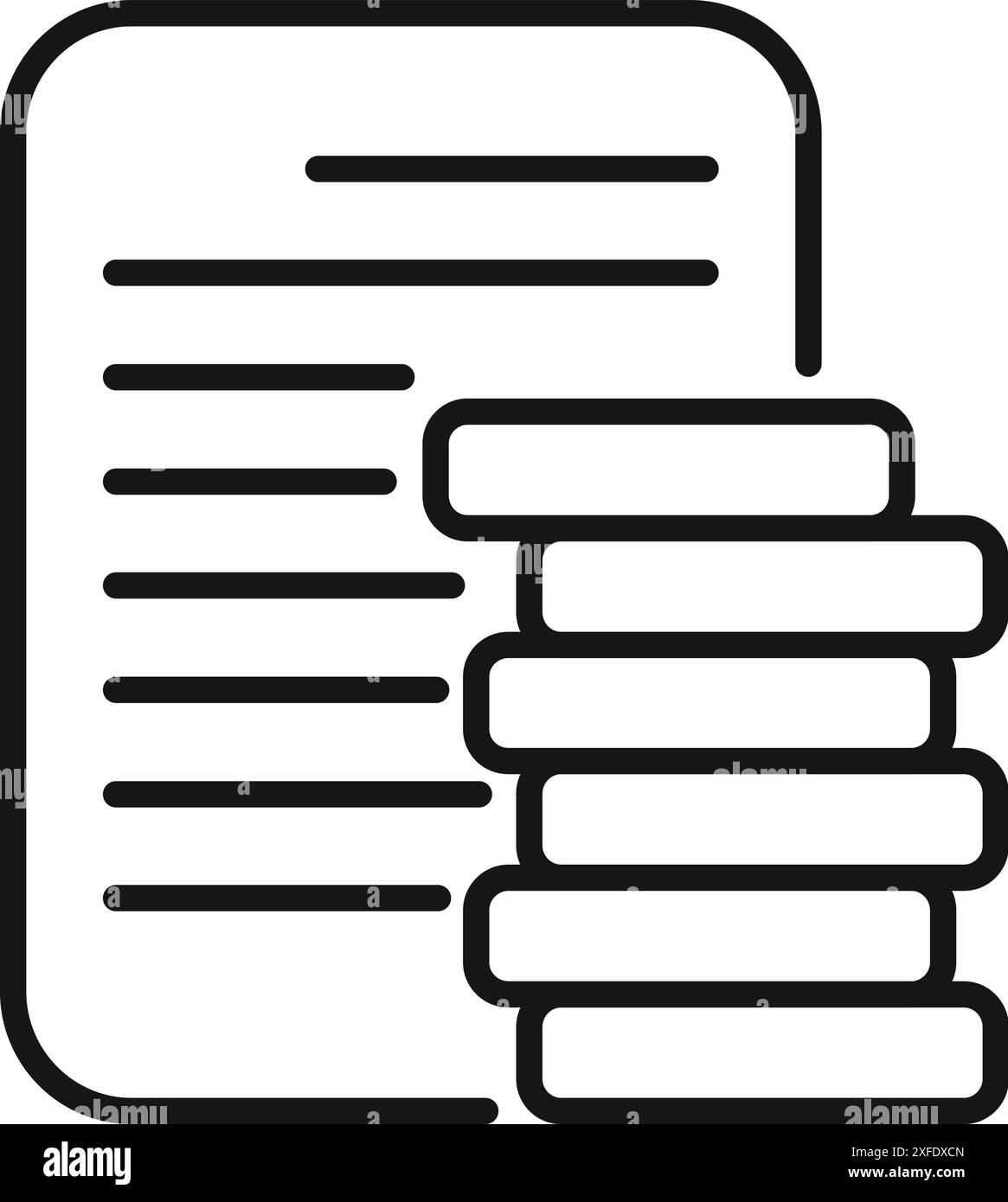 Line art icon of a financial report presenting increasing profits with ...