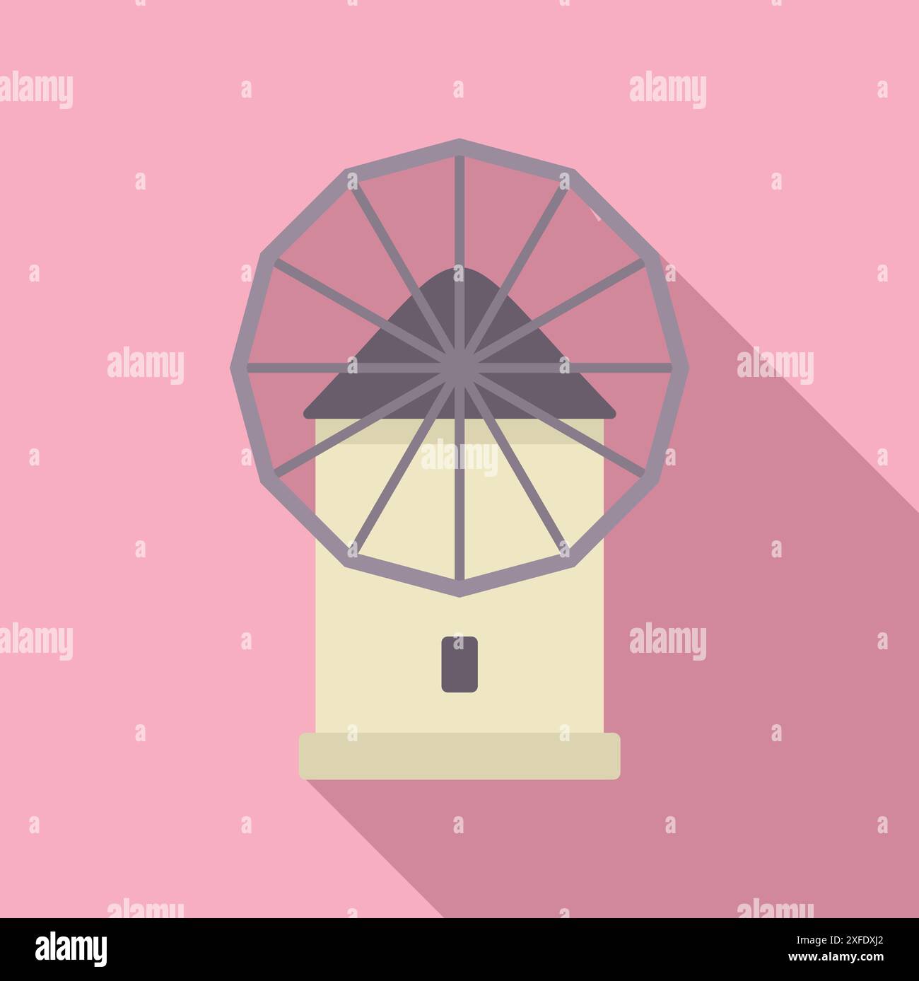 Illustration featuring a greek windmill, with its sails stopped ...