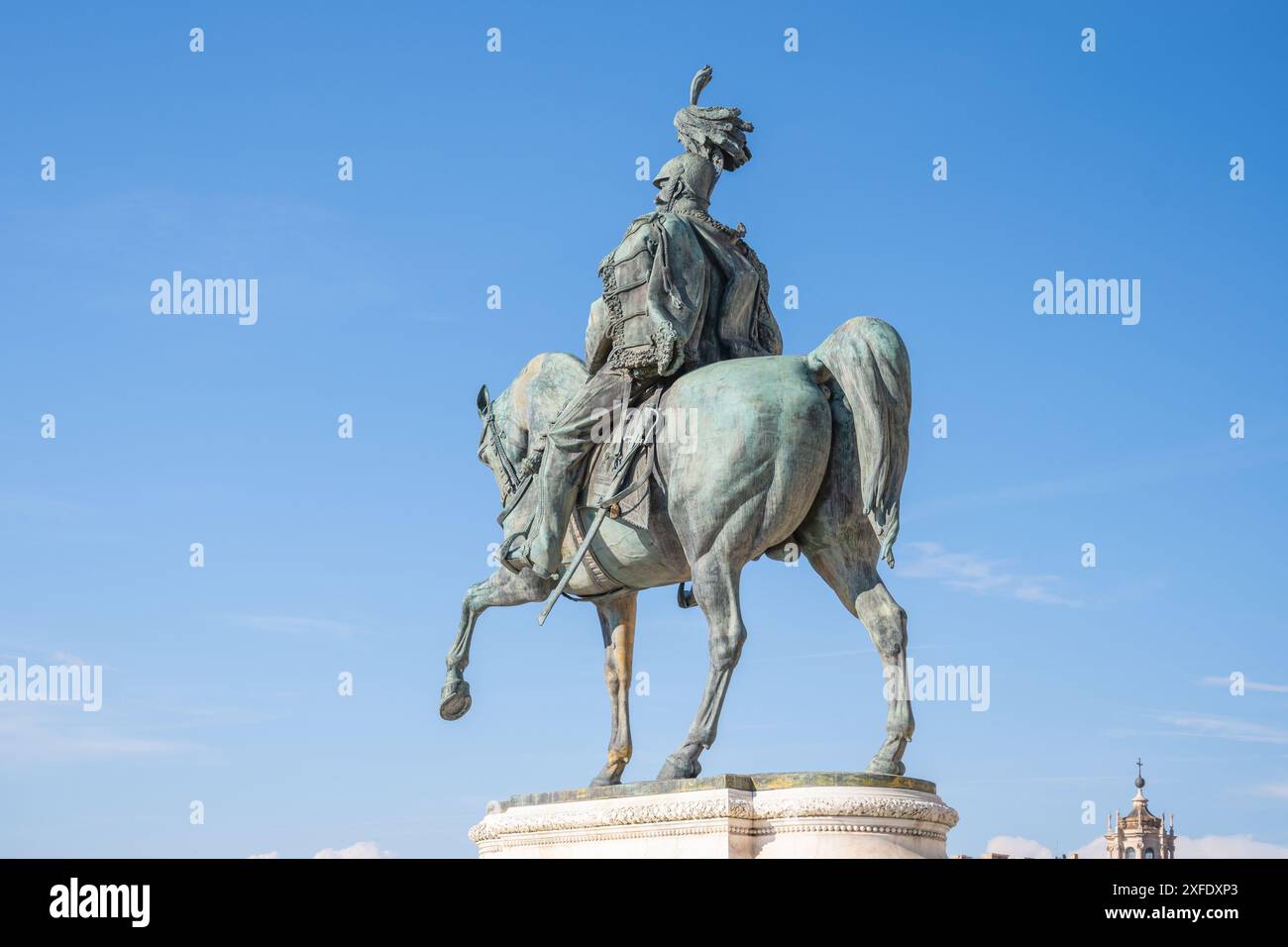 A bronze statue of Victor Emmanuel II, the first king of a unified ...