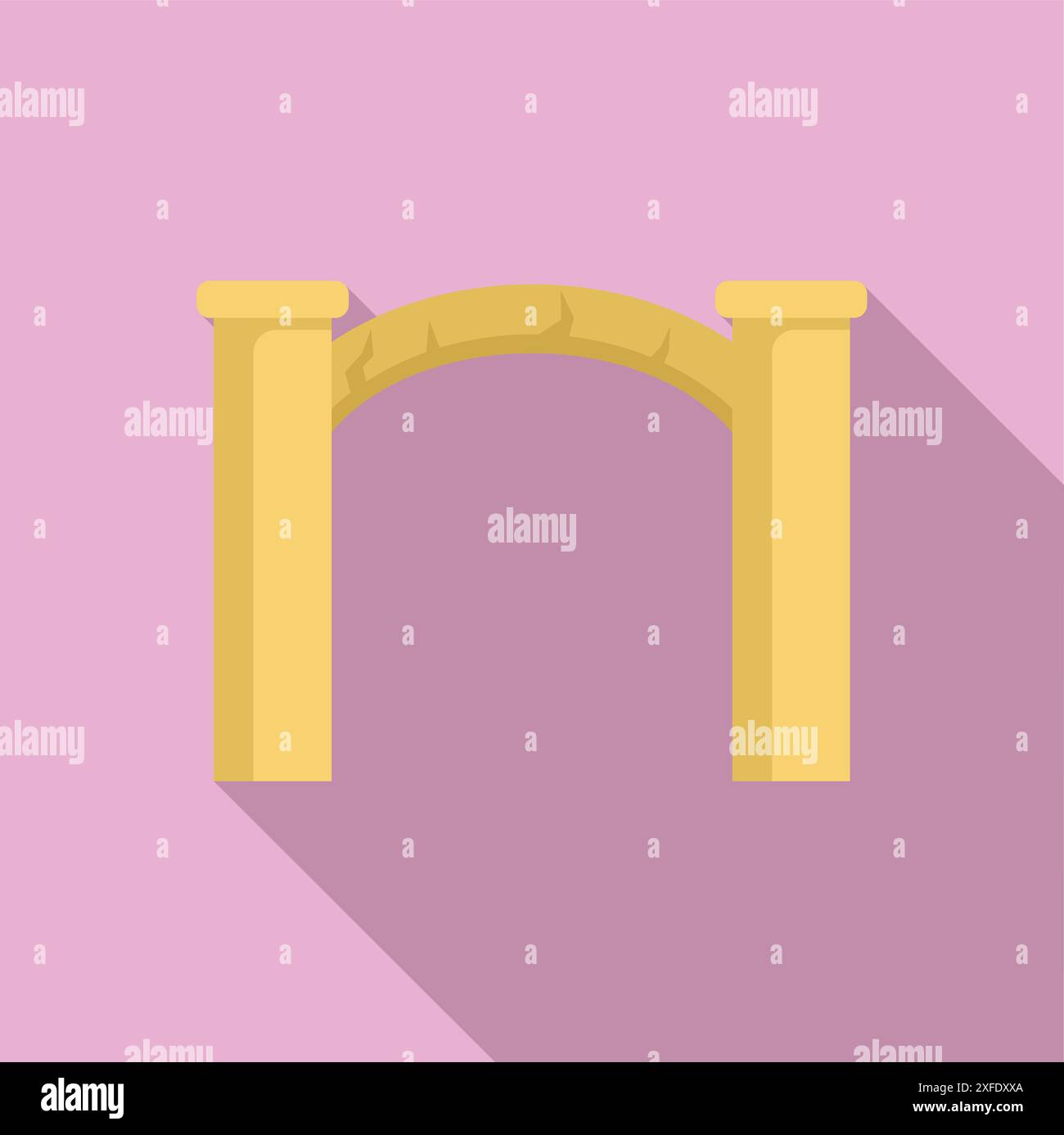 Simple illustration of a stone archway connecting two pillars casting a ...