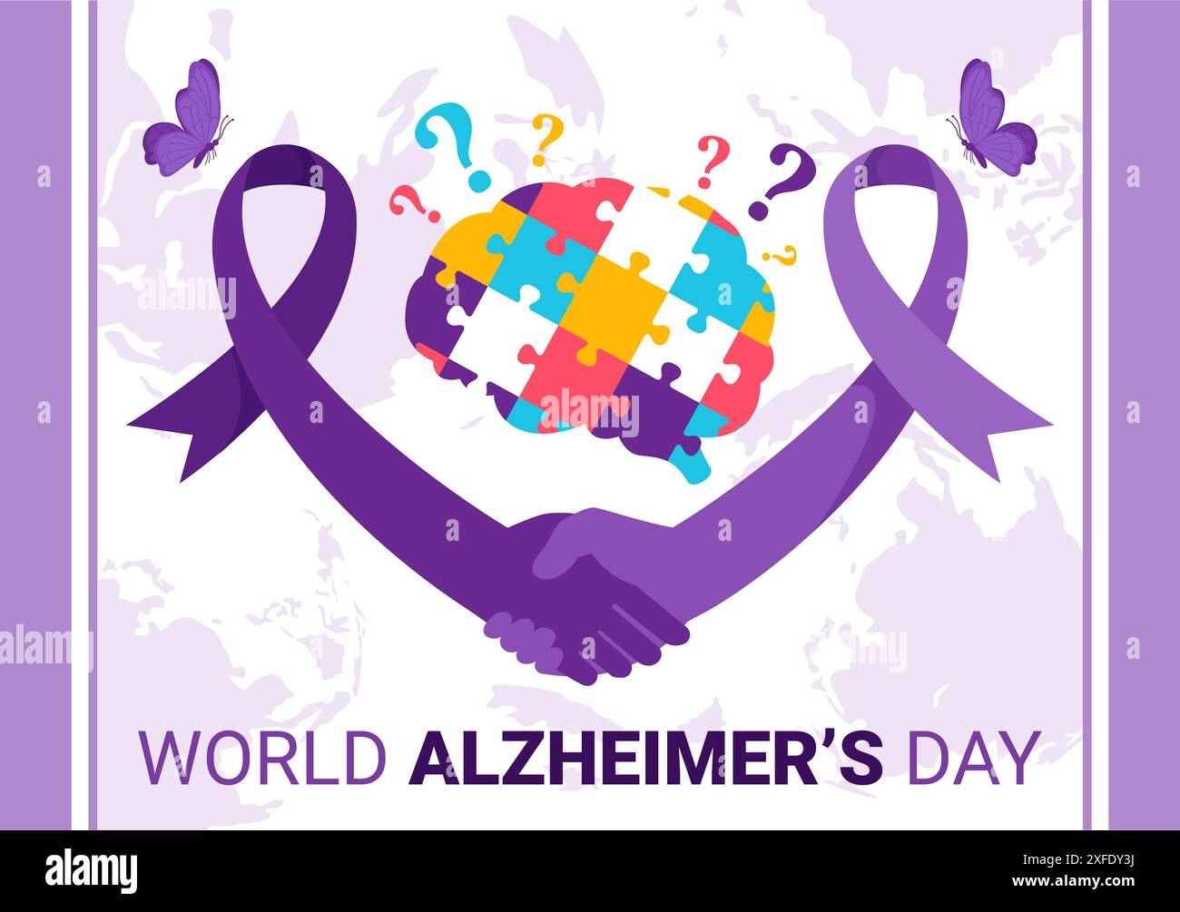 World Alzheimer's Day Vector Illustration featuring an Elderly and a ...