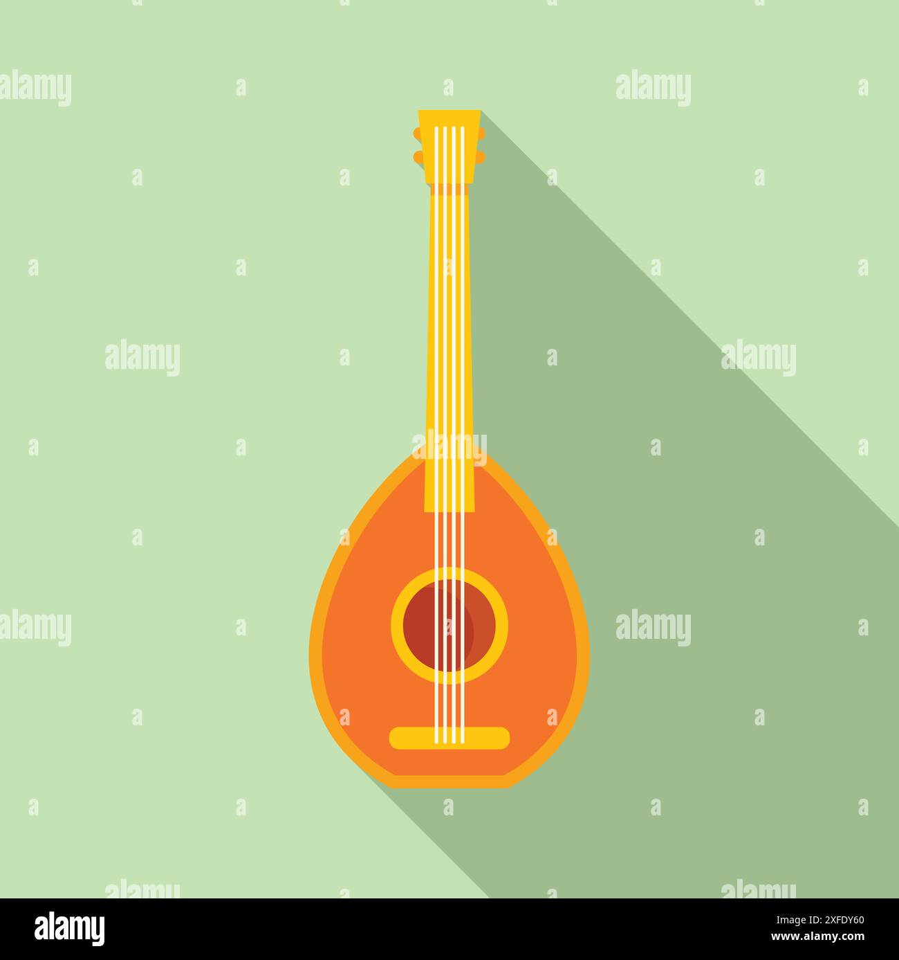 Minimalist illustration featuring a lute, a stringed musical instrument ...