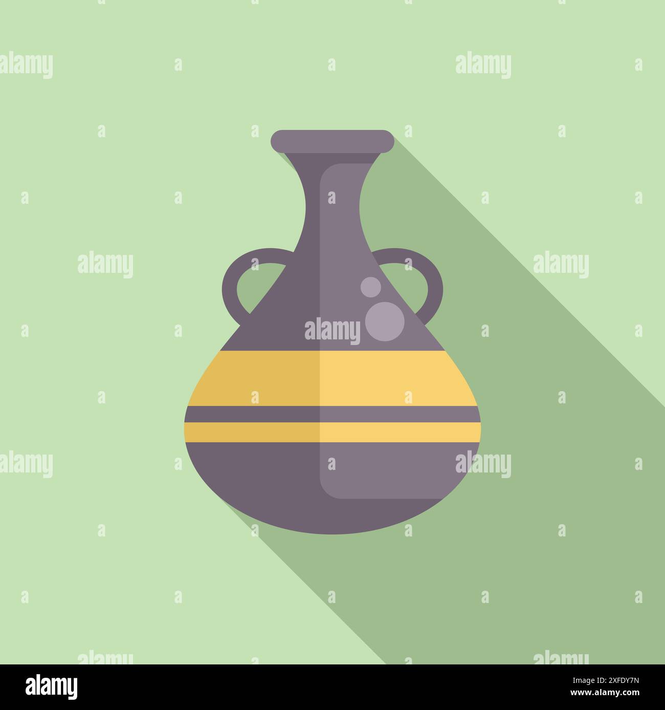 Ancient greek vase, traditional clay vessel with two handles and narrow ...