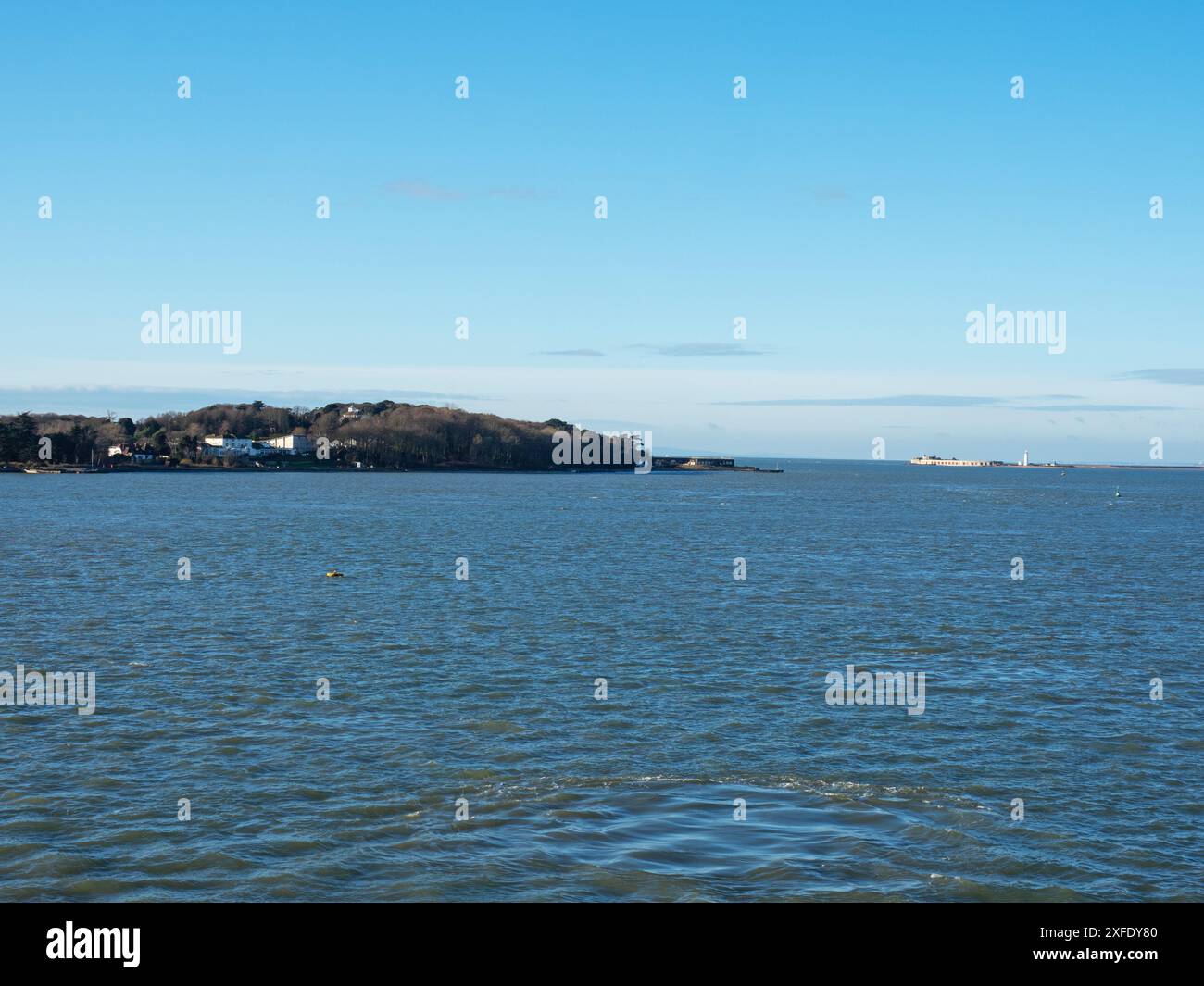 The Isle of Wight and Hurst Castle, from the Isle of Wight ferry, The ...