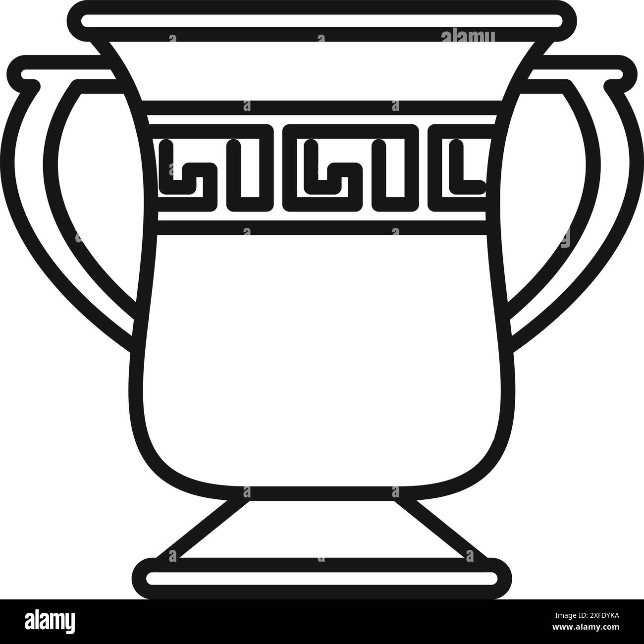 Ancient greek vase with handles and traditional pattern showing ...