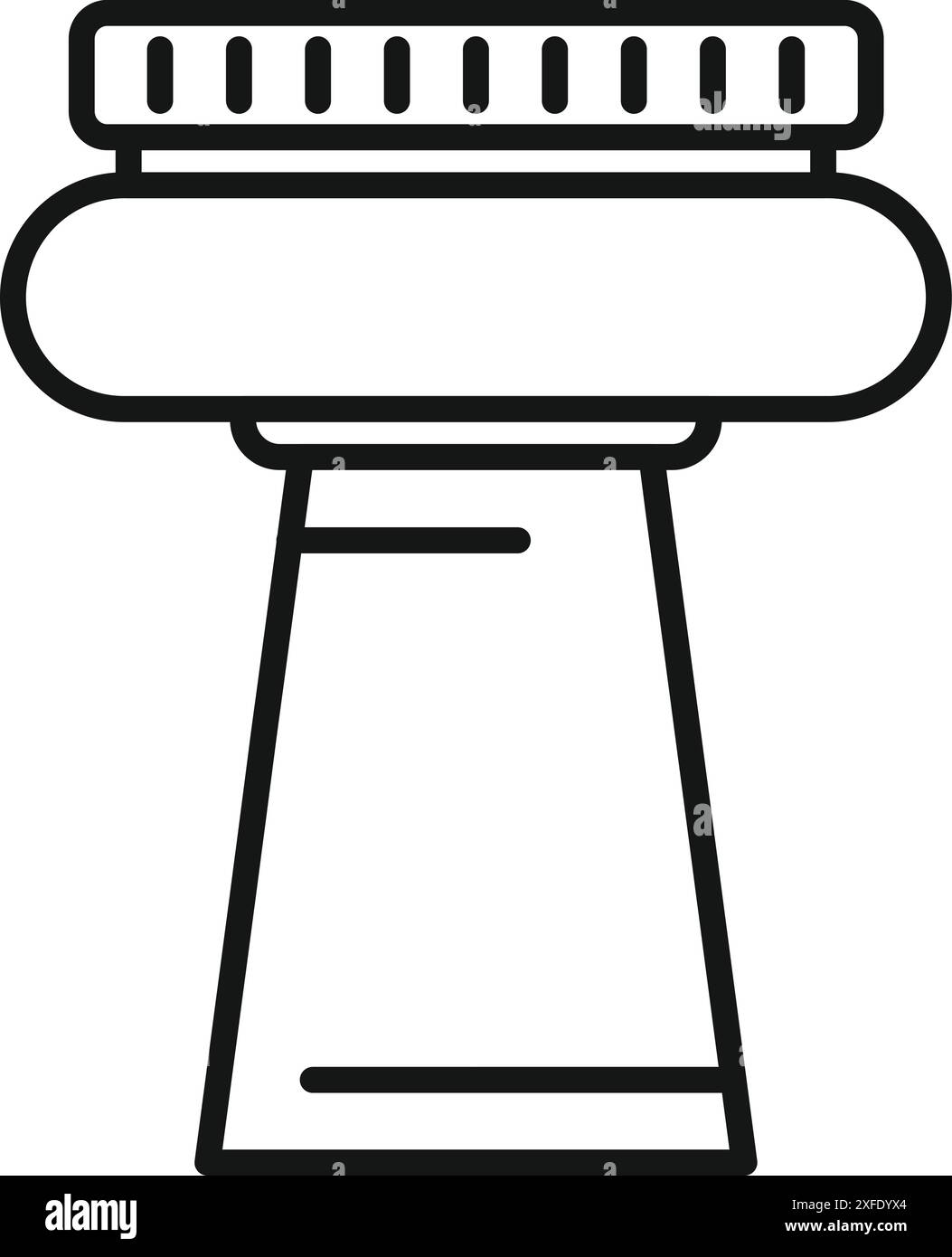 Simple black and white line drawing of a spaceship landing on a base ...