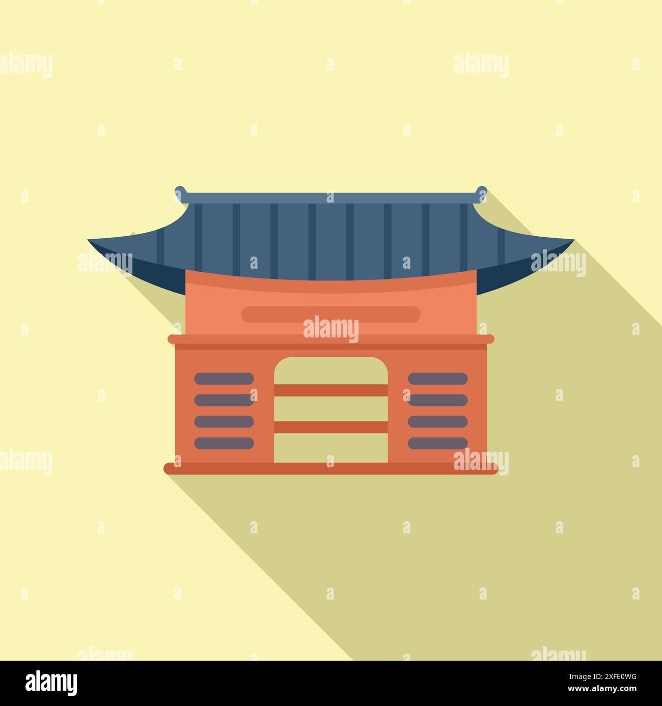 Illustration featuring a traditional korean house, highlighting the ...