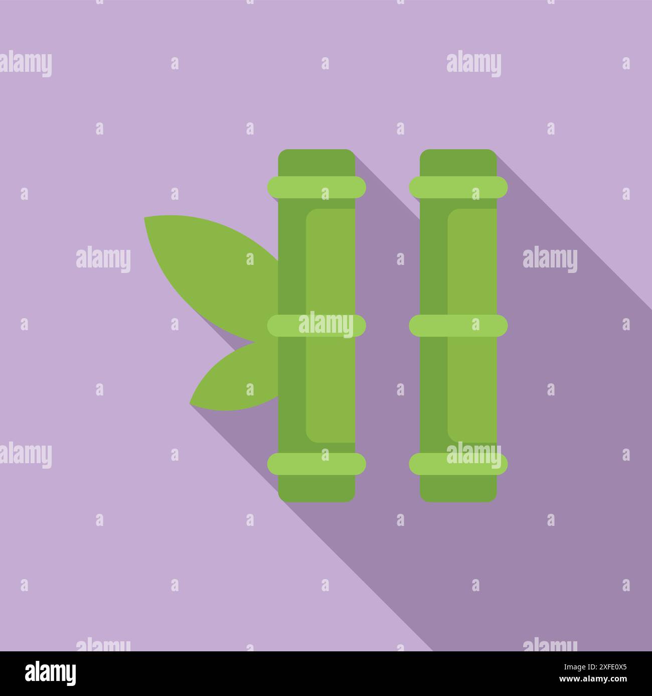 Green bamboo forest is growing in flat design with long shadow on a ...