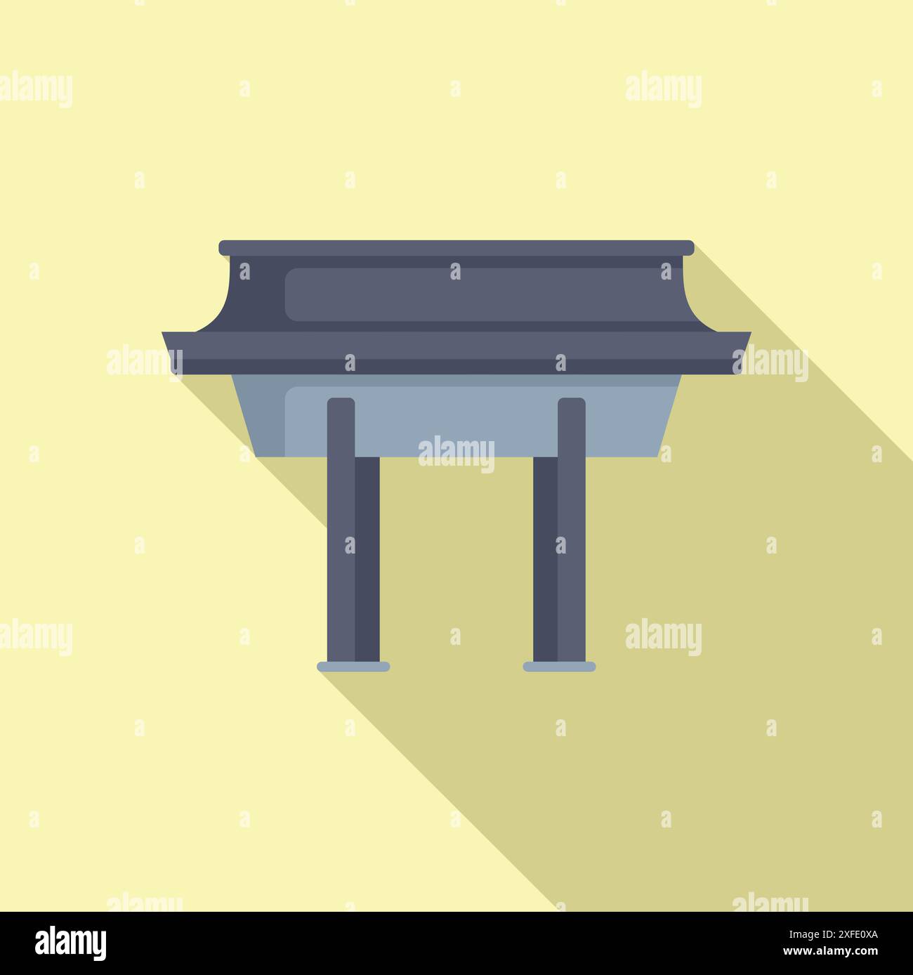 Traditional japanese gate standing in flat design with long shadow ...