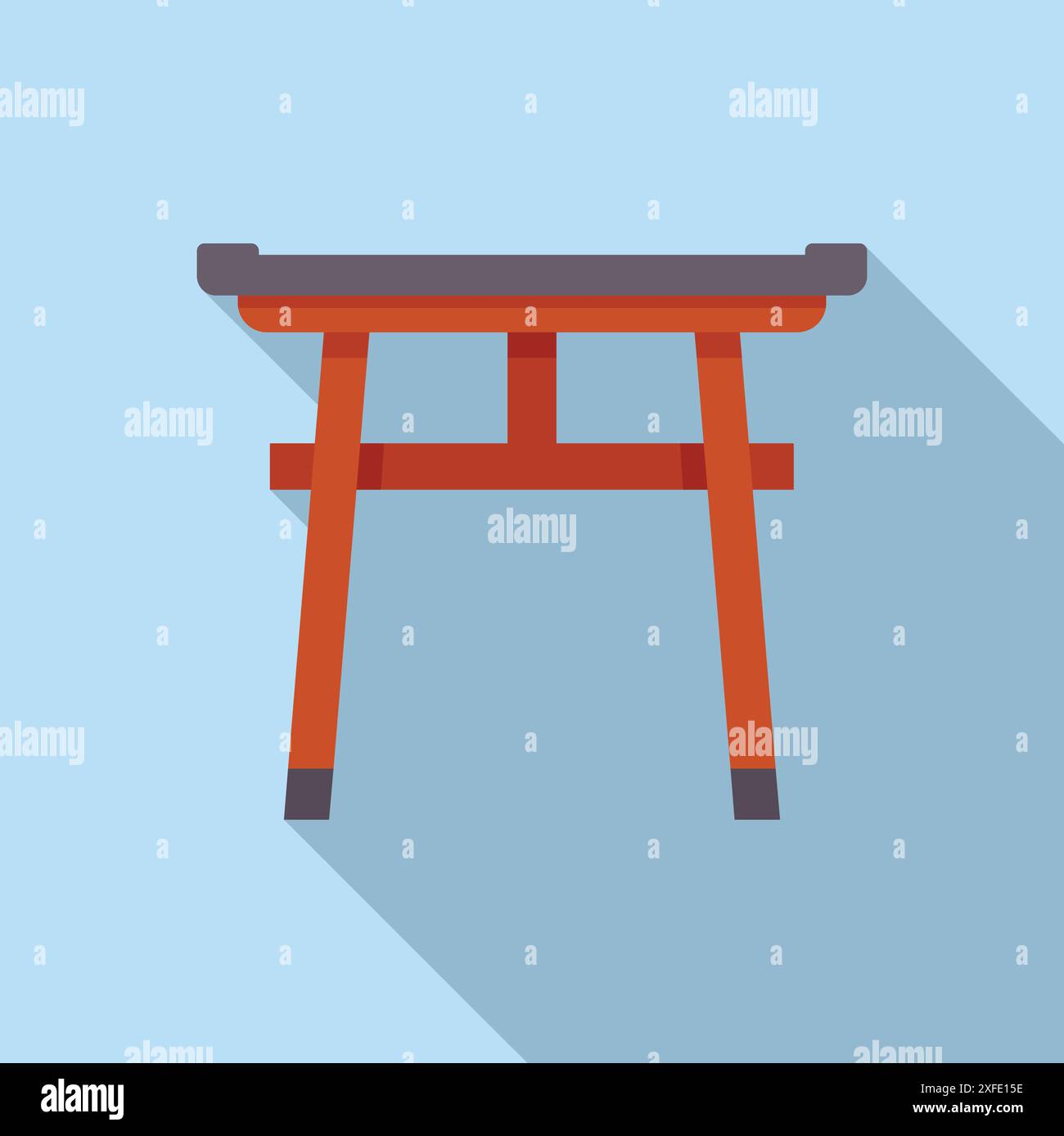 Red wooden torii, marking the entrance to sacred space, embodying ...