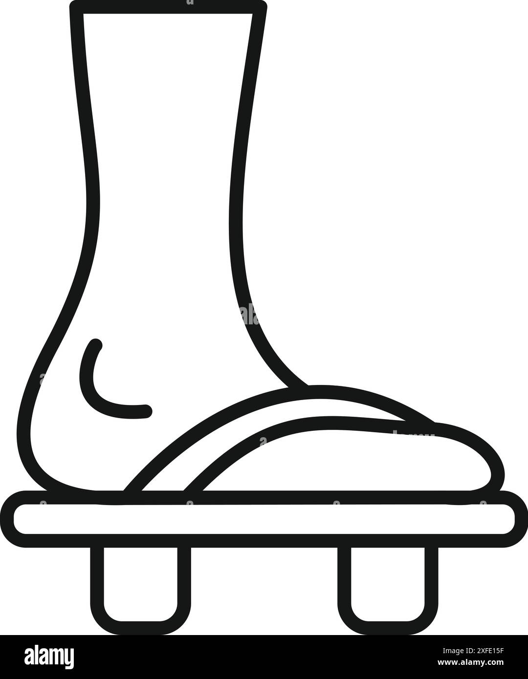 Line art icon of a foot wearing a geta, a traditional form of japanese ...