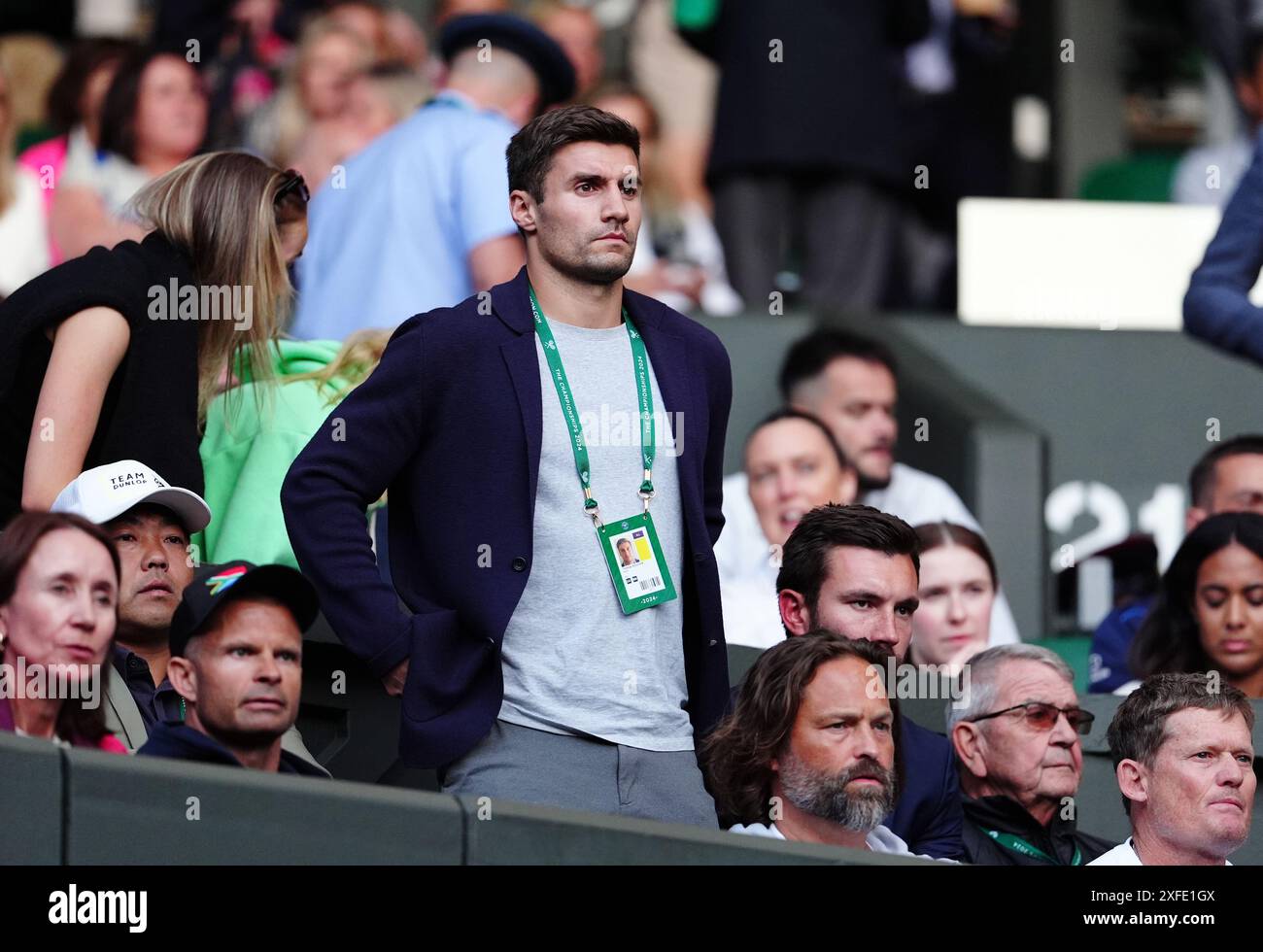 Thomas Houchin, agent of Jack Draper on day two of the 2024 Wimbledon ...