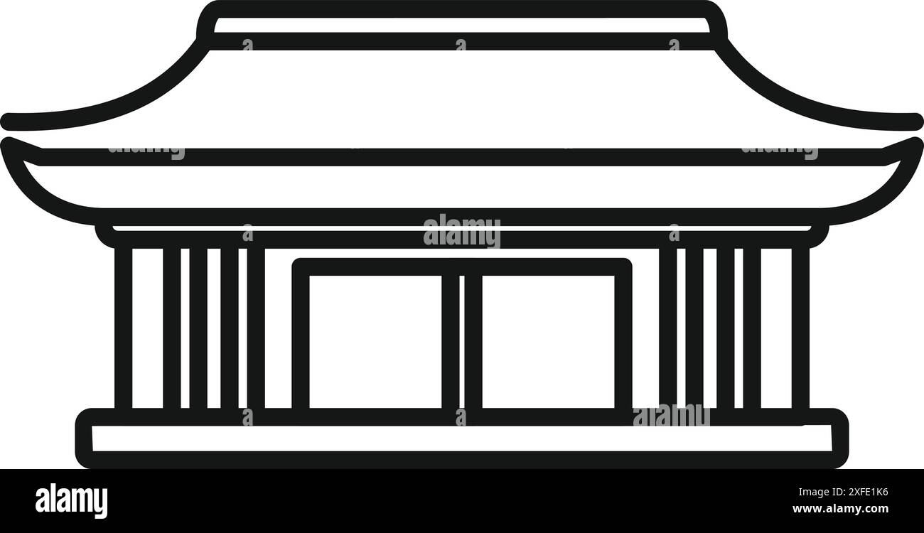 Minimalistic drawing representing a traditional asian building, ideal ...