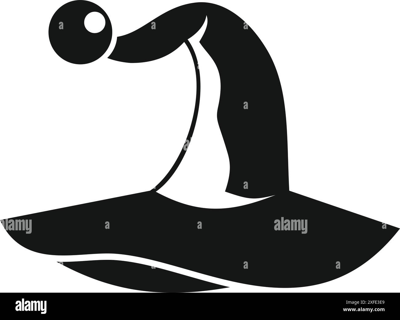 Black witch hat pointing right with rounded brim silhouette icon Stock Vector Image & Art - Alamy