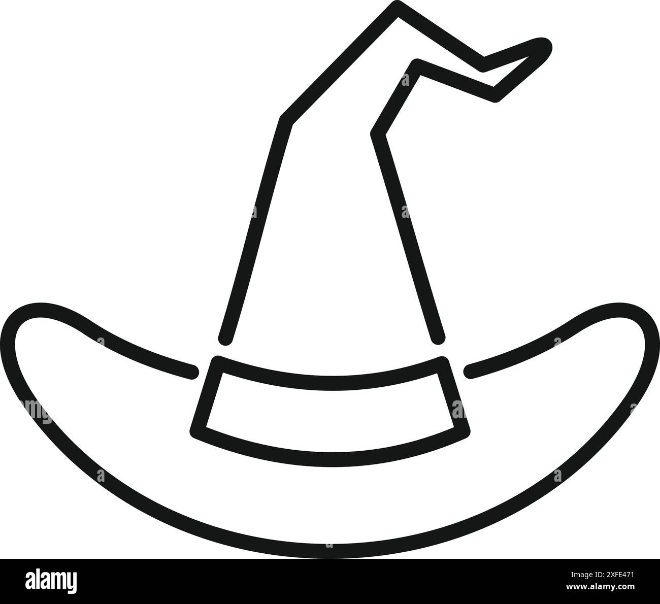 Simple line drawing of a witch's hat, perfect for representing ...