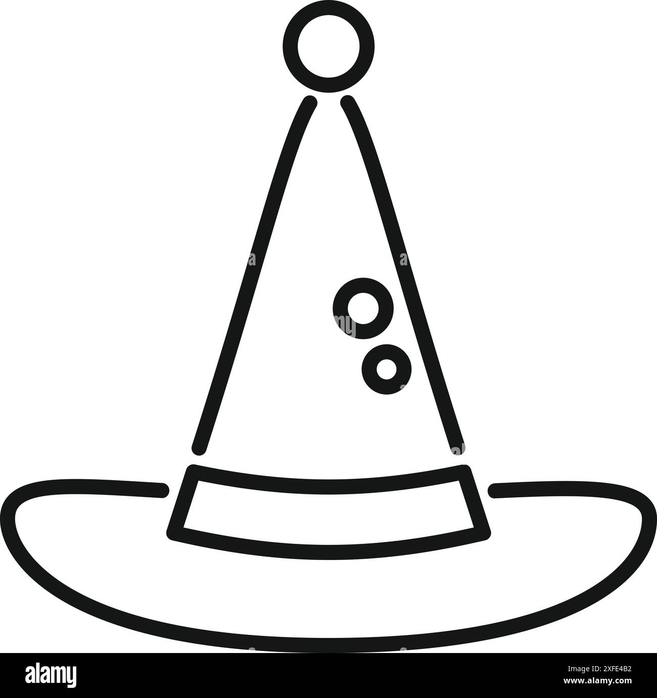 Simple line art illustration of a witch hat, perfect for halloween ...