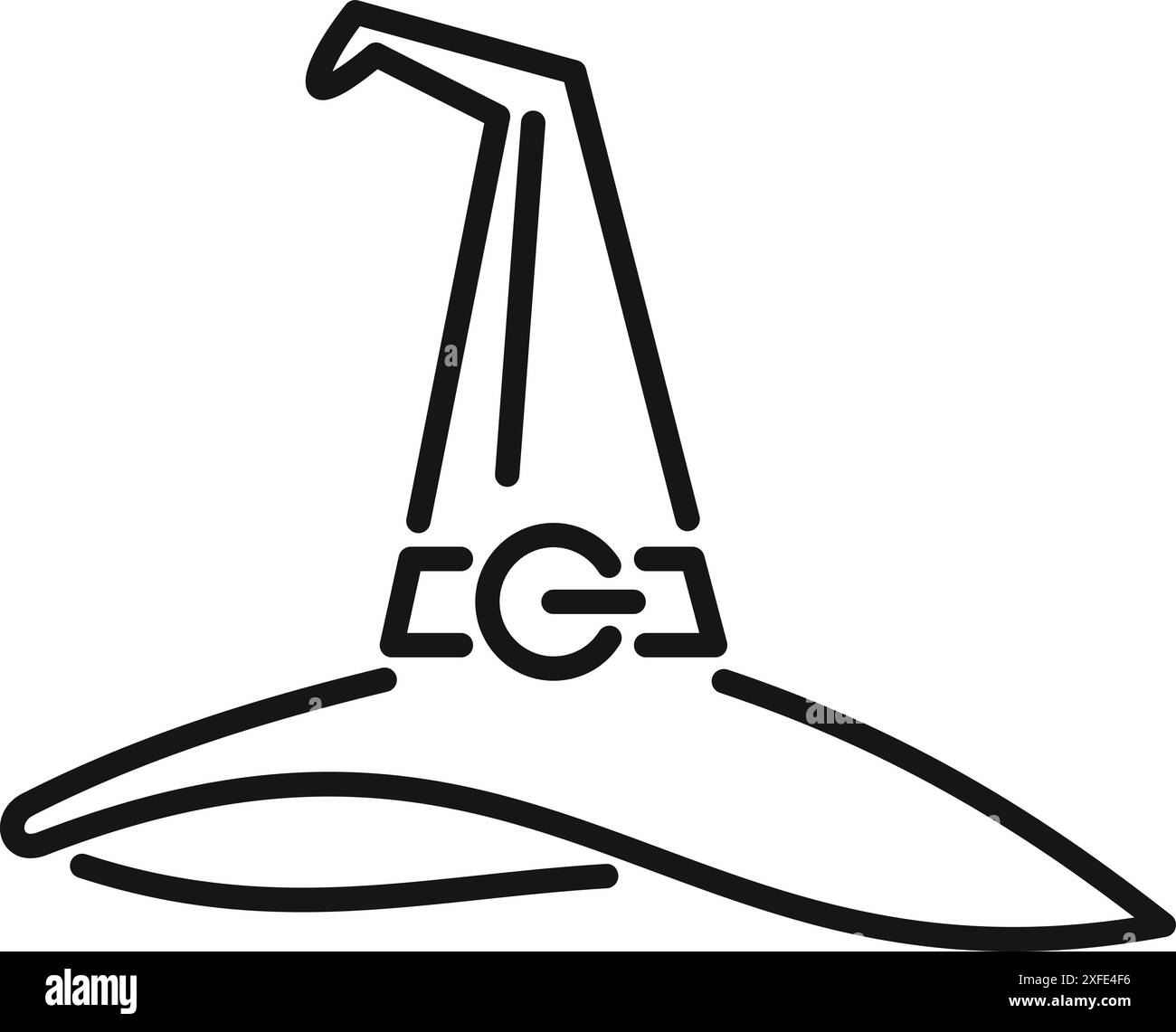 Simple and spooky line drawing of a witch's hat, perfect for halloween ...