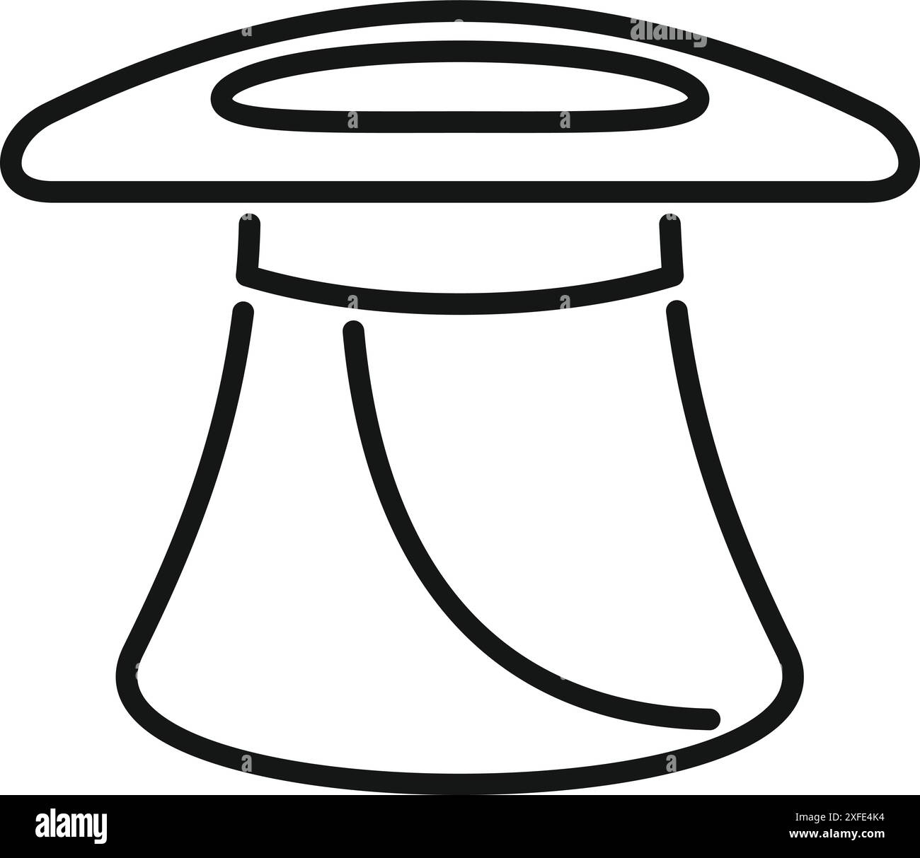 Simple outline icon of a magic hat isolated on white background, for ...